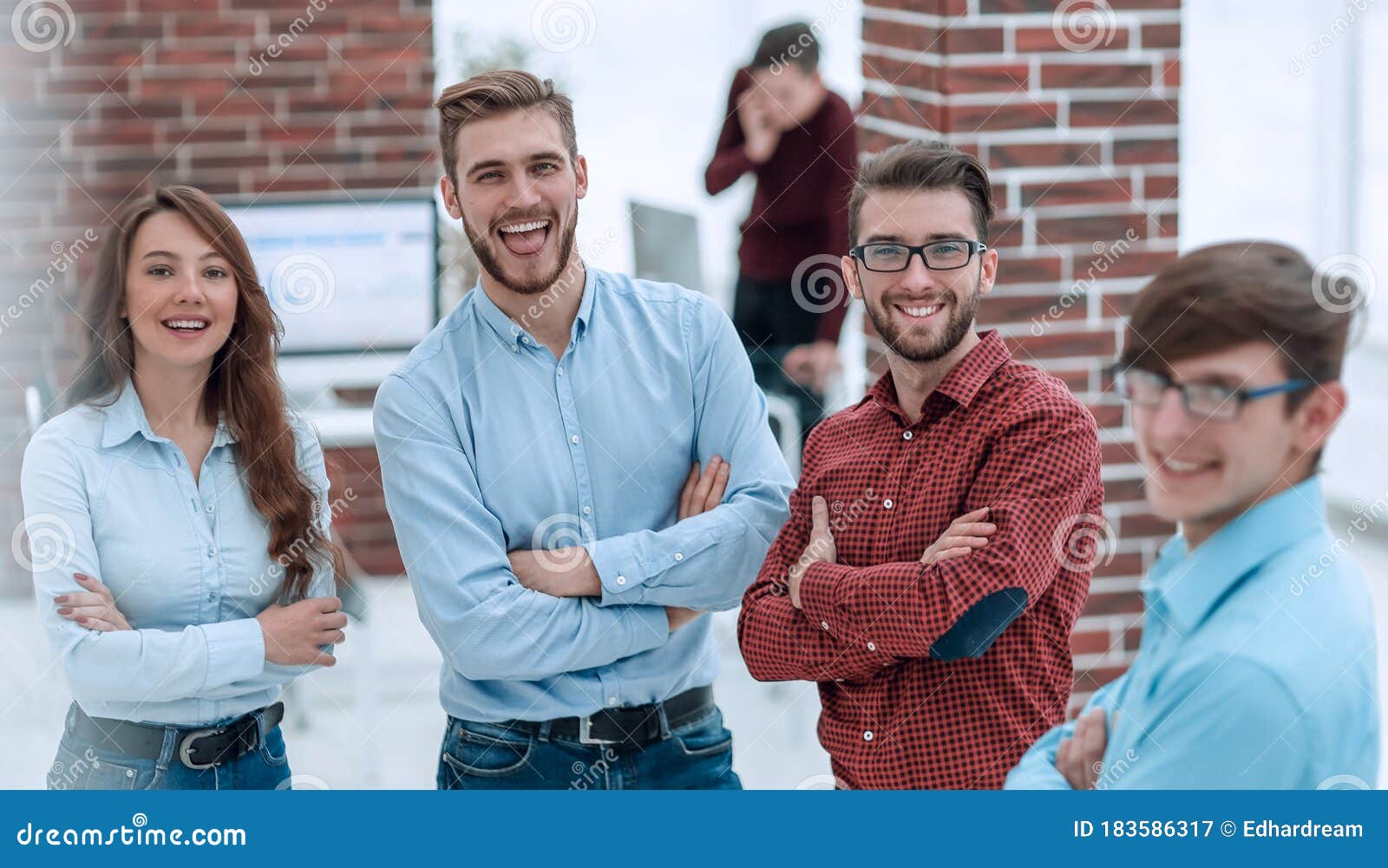 Happy Smiling Business Team in Office. Stock Image - Image of coworkers ...