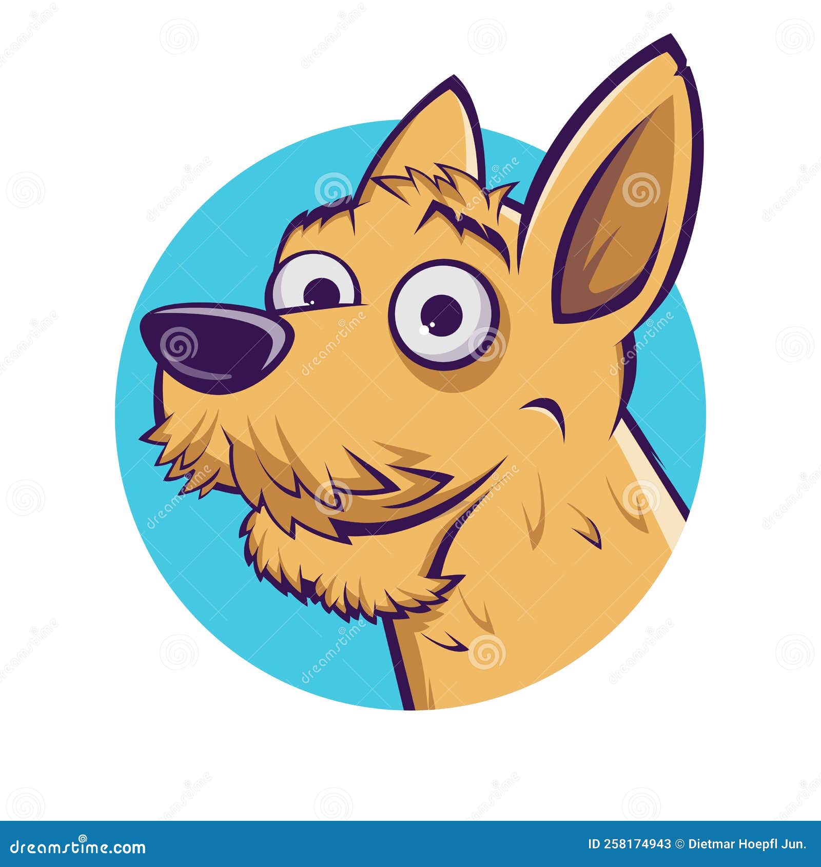 Funny Illustration of a Happy Cartoon Dog Stock Vector - Illustration ...