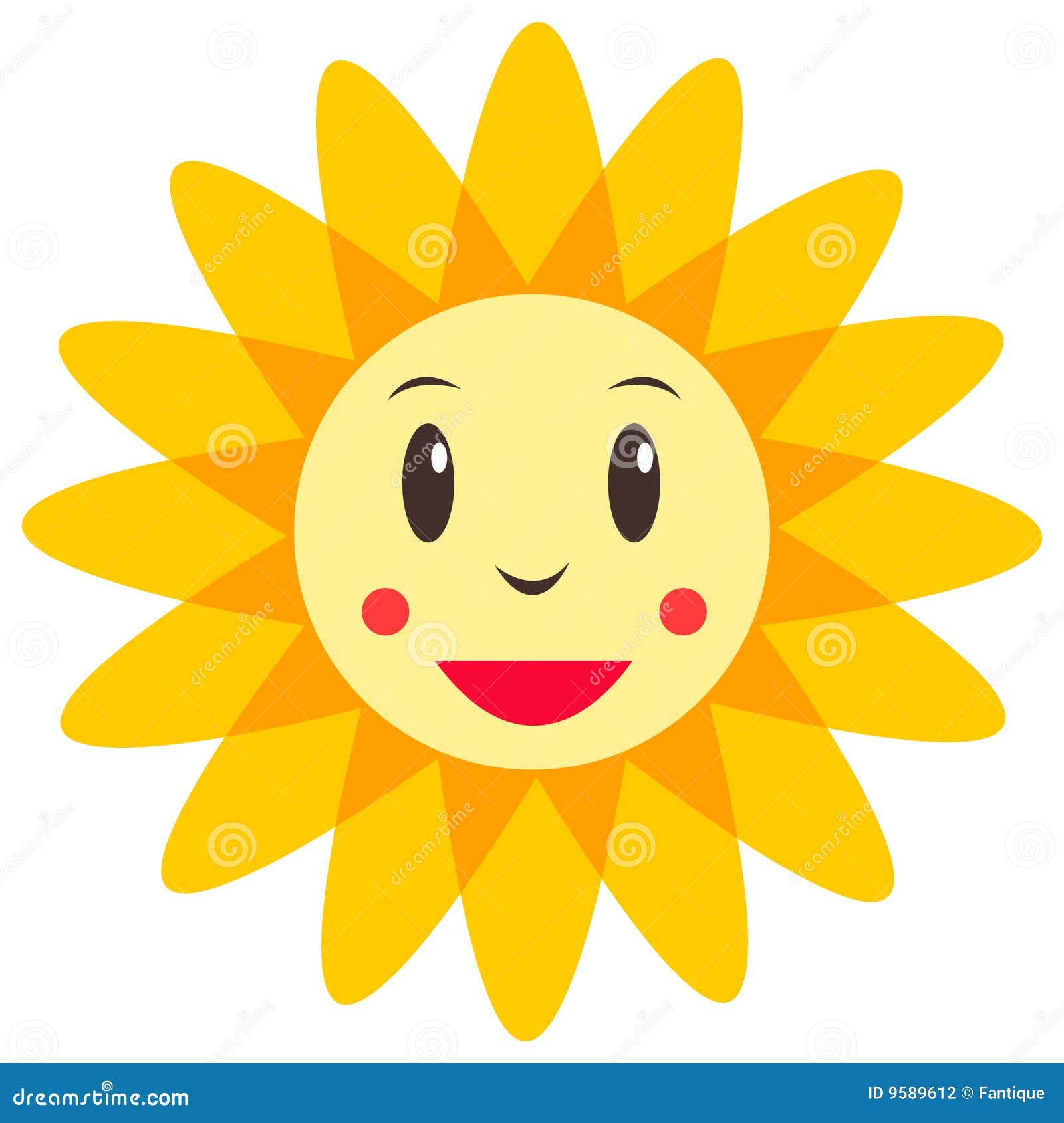 Happy Smiling Cartoon Sunflower Isolated Stock Vector - Illustration of ...