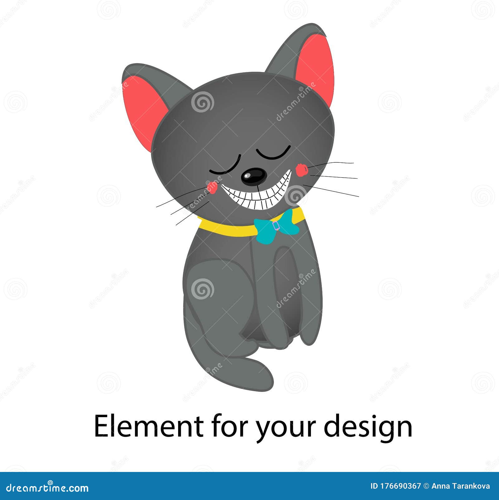 Cat with a Smile. Vector Illustration Isolated on a White Background ...