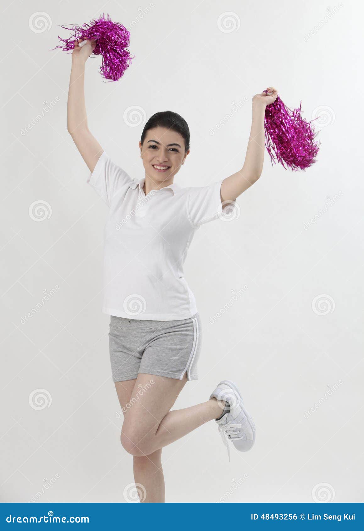Happy Smiling Cheerleader stock photo. Image of cheer - 48493256