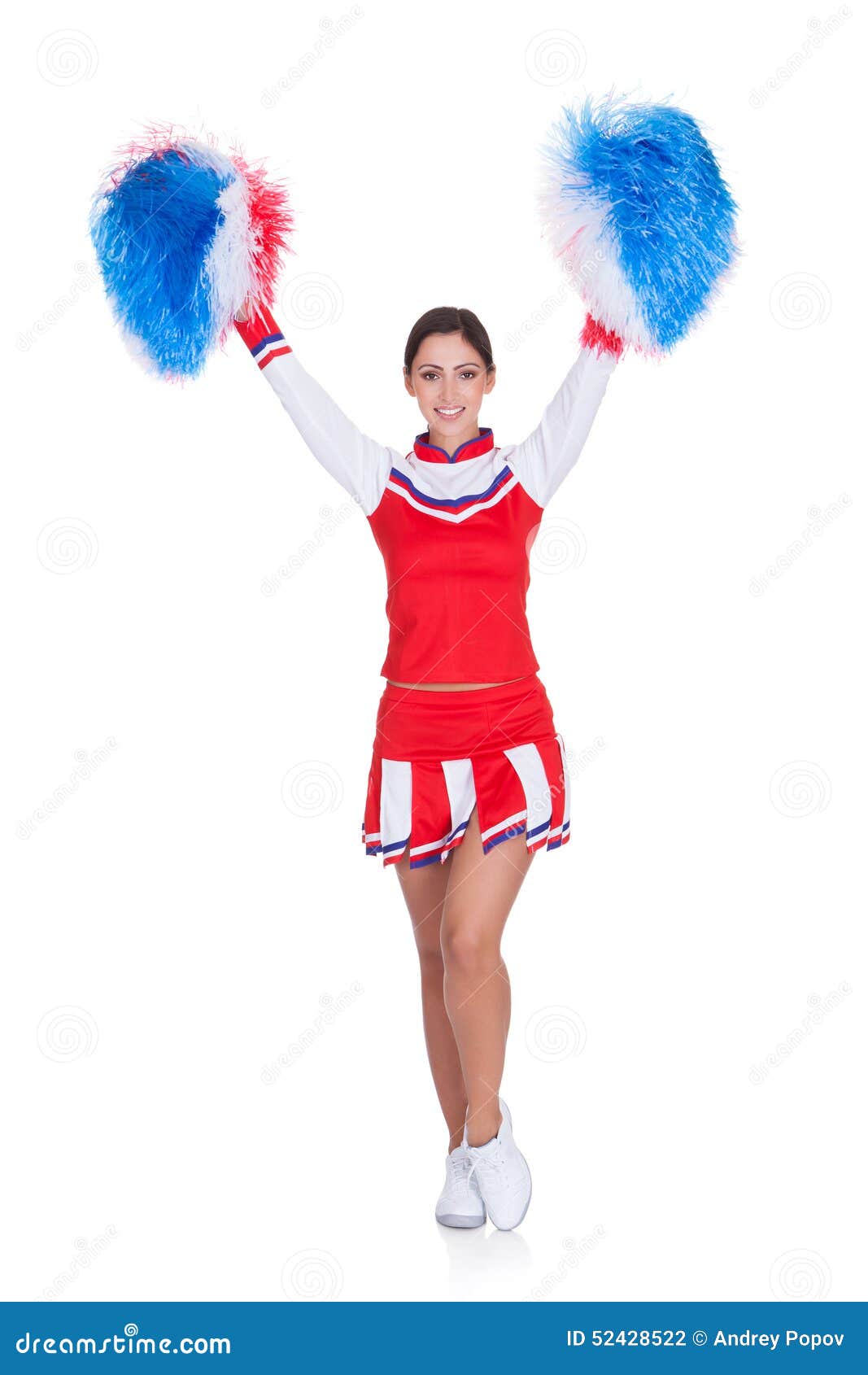 Happy smiling cheerleader stock photo. Image of dancing - 52428522