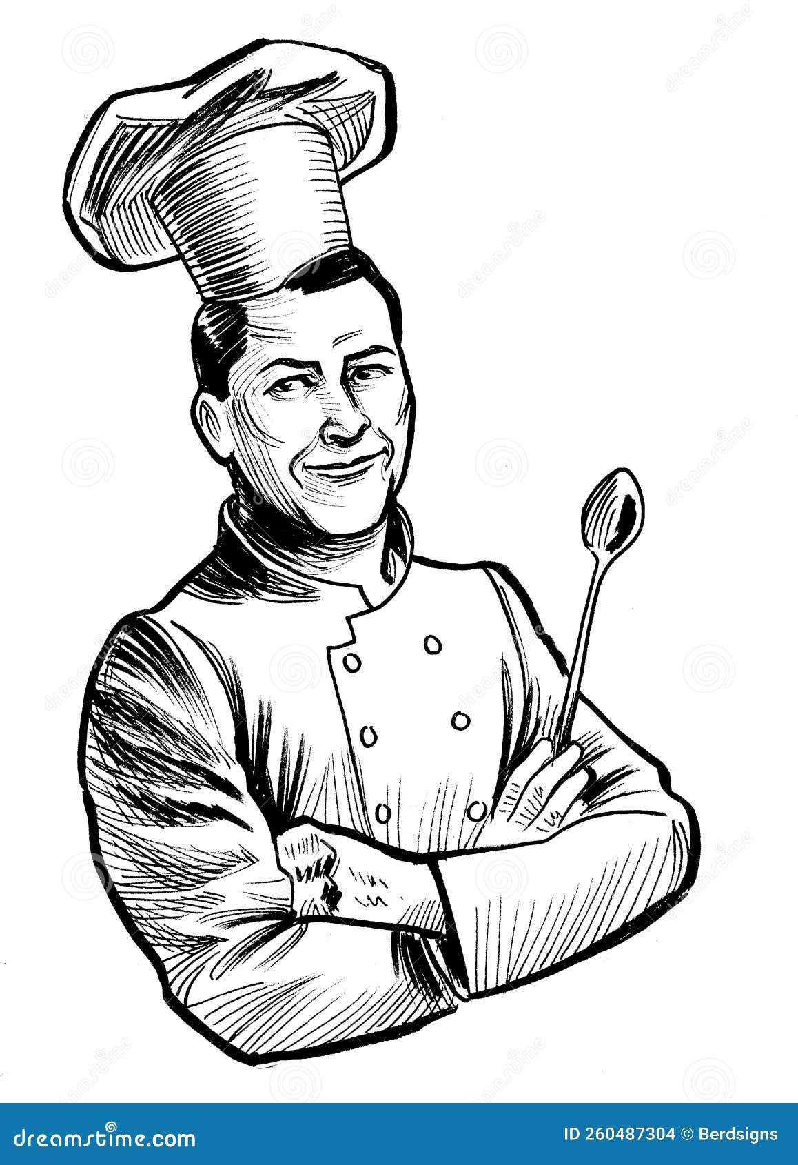 Happy smiling chef stock illustration. Illustration of retro - 260487304
