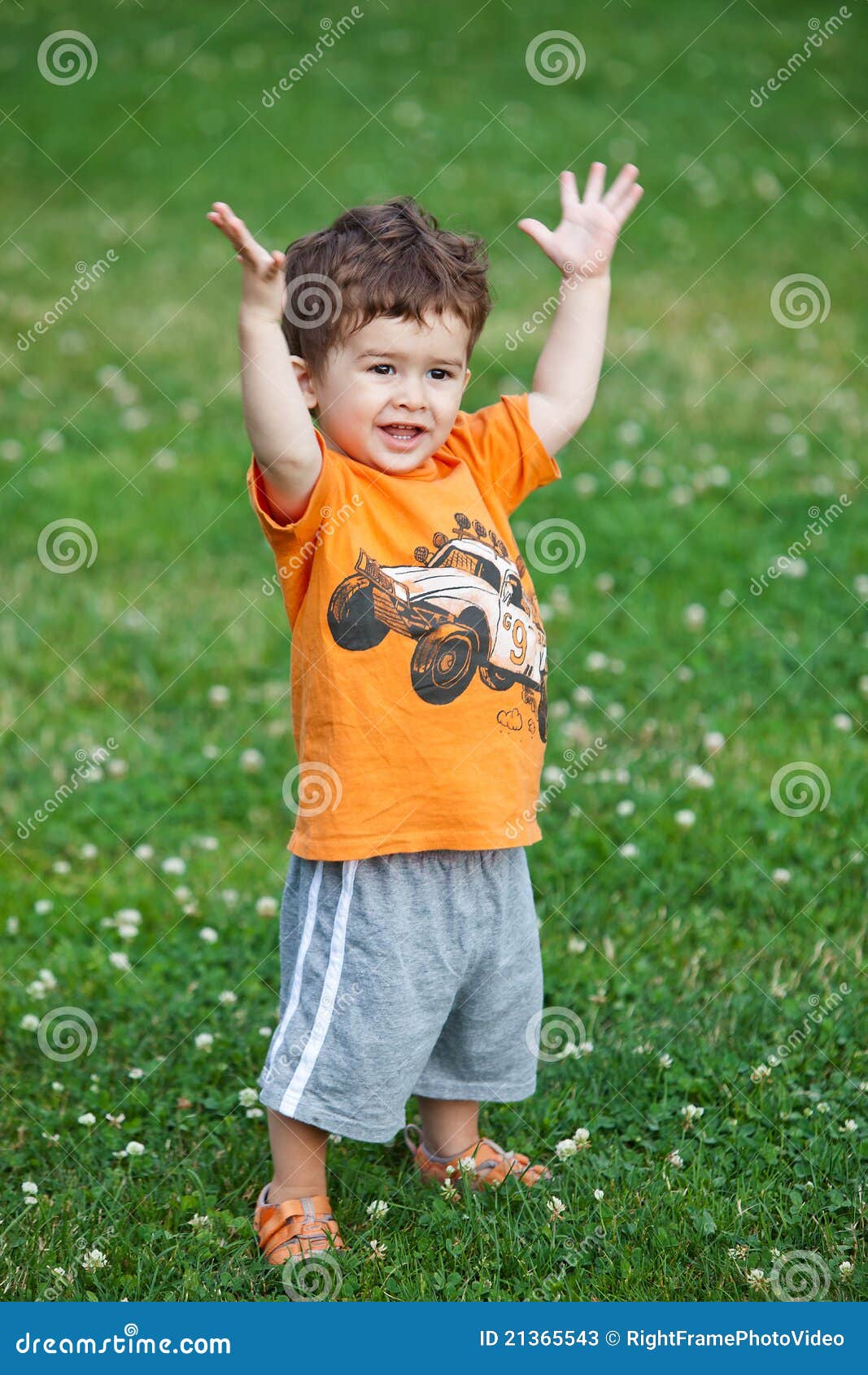 Happy Smiling Child Arms Raised Stock Image - Image of lifestyle ...