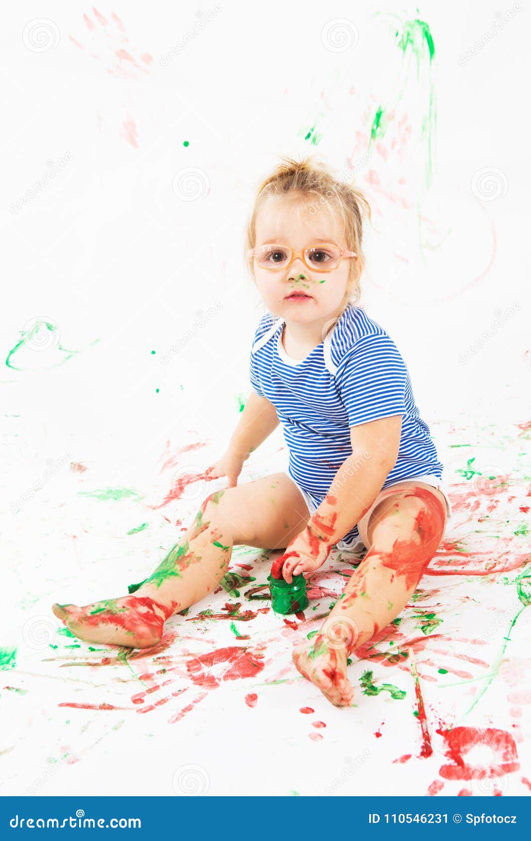 Happy Smiling Child Full with Color Stock Image - Image of white ...