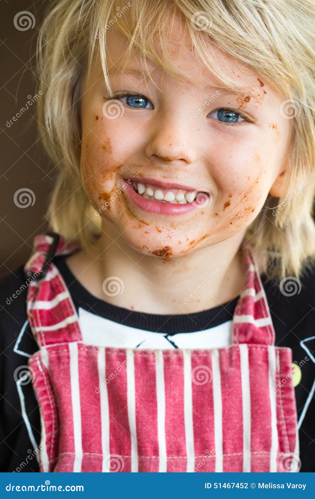 Happy, Smiling Child with Messy Chocolate Face Stock Photo - Image of ...