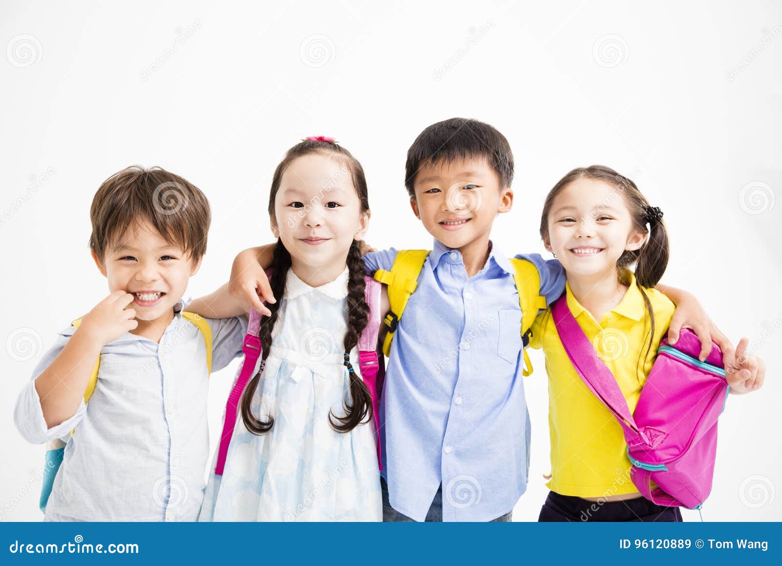 Happy Smiling Children Hugging Together Stock Image - Image of happy ...