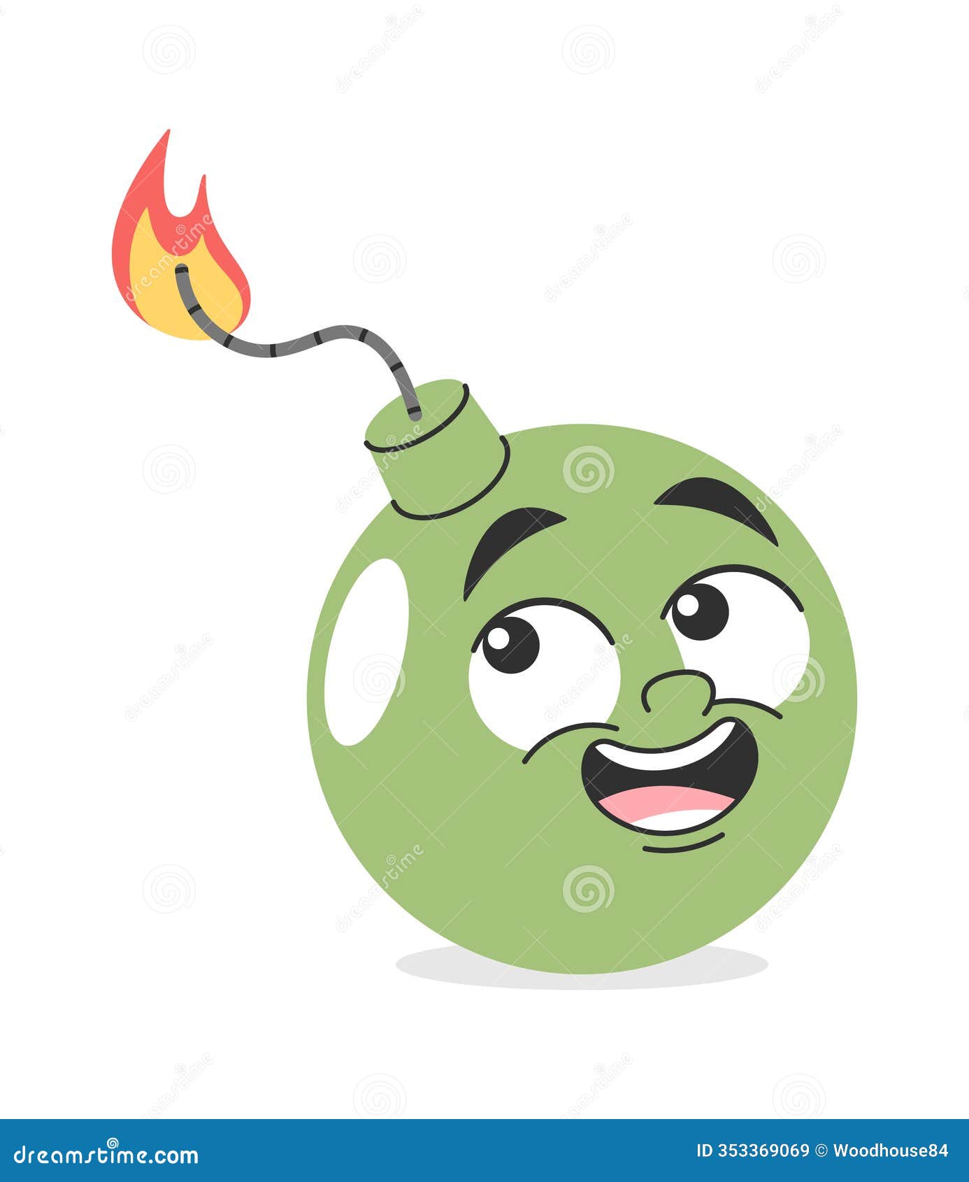 Happy Smiling Comic Bomb Character Stock Vector - Illustration of ...