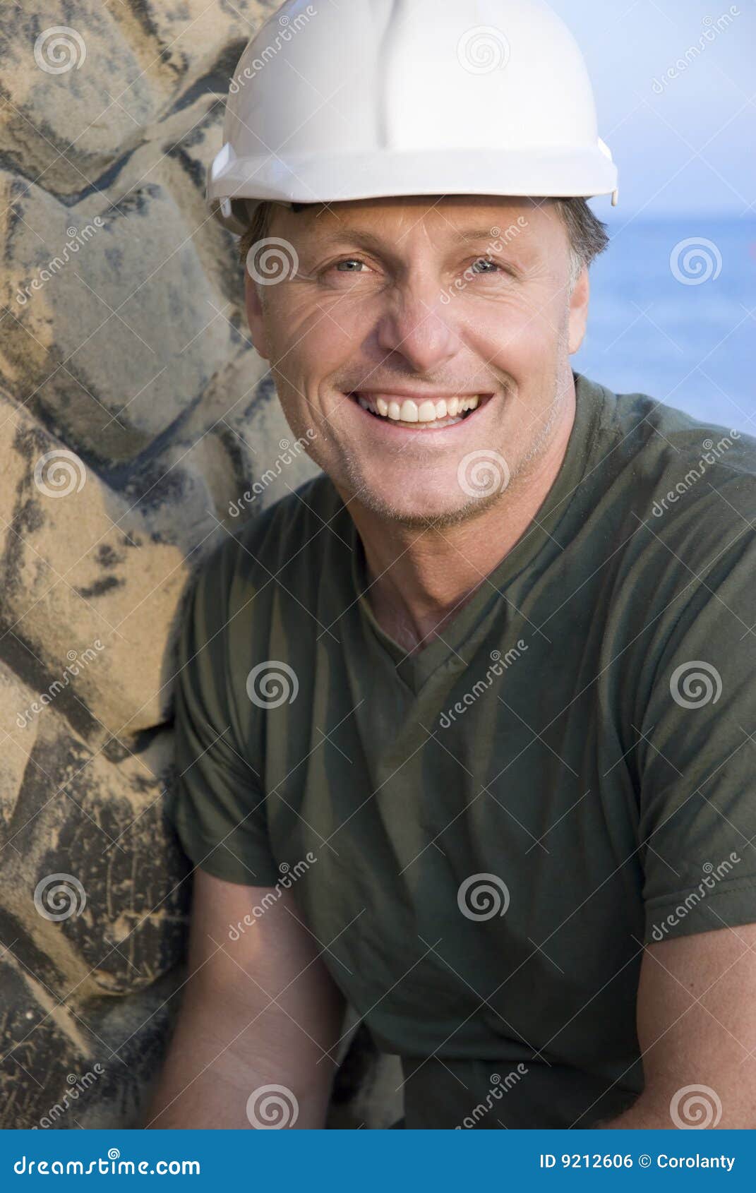 Happy Smiling Construction Worker. Stock Photo - Image of friendly ...
