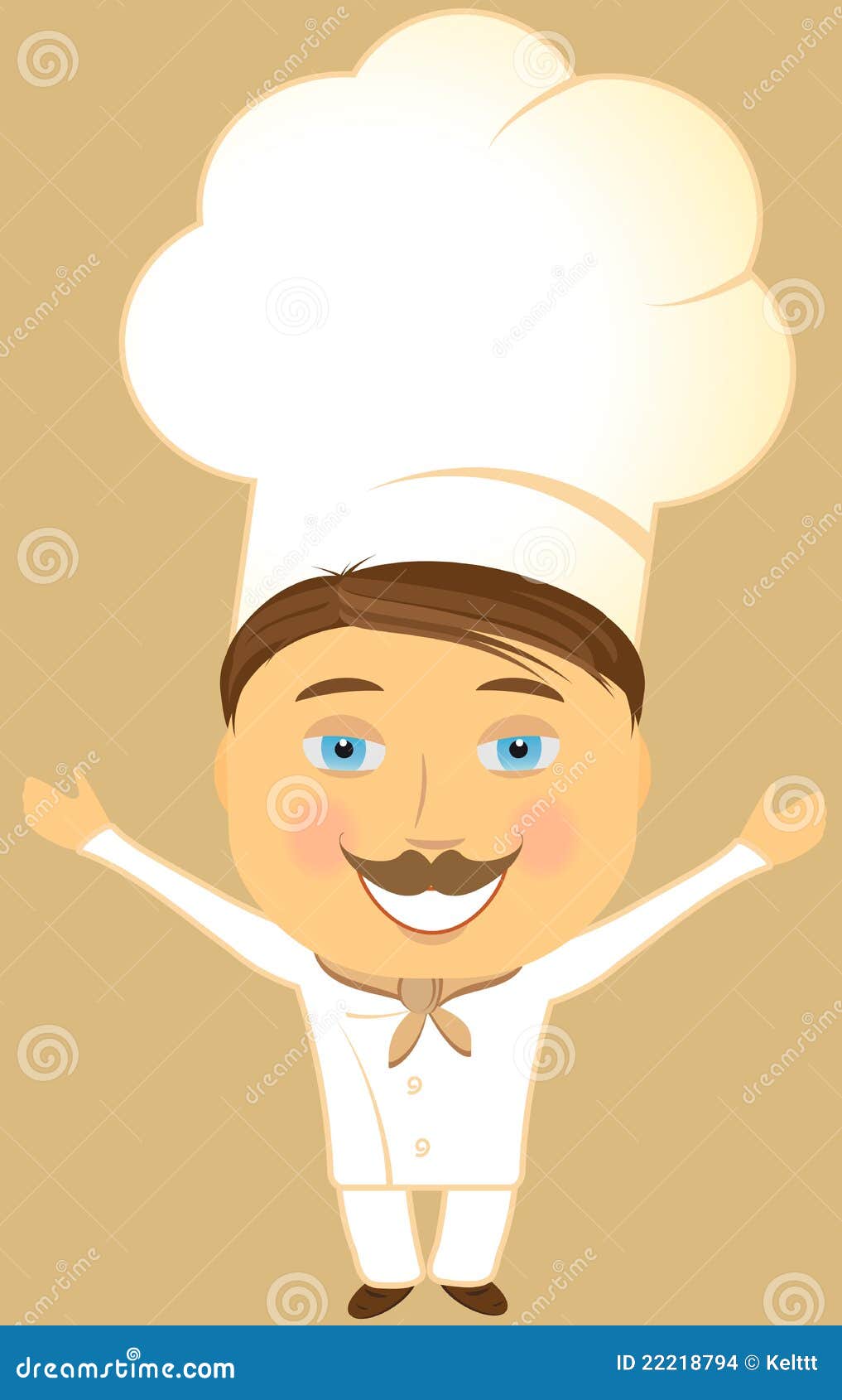 Happy Smiling Cook with Open Arms Stock Vector - Illustration of ...