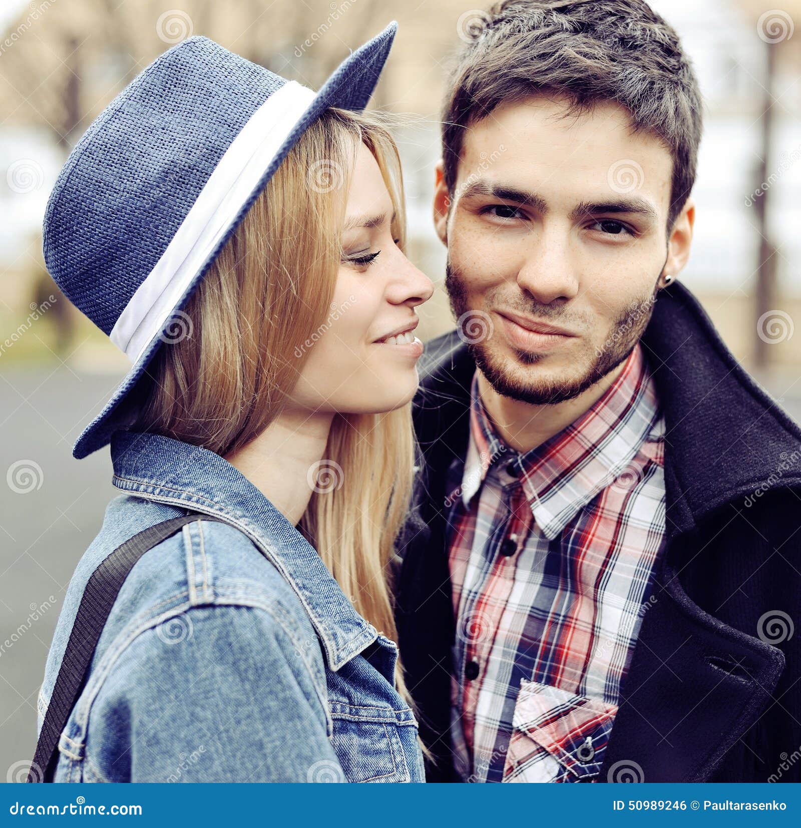 Happy Smiling Couple in Love Stock Photo - Image of fashion ...
