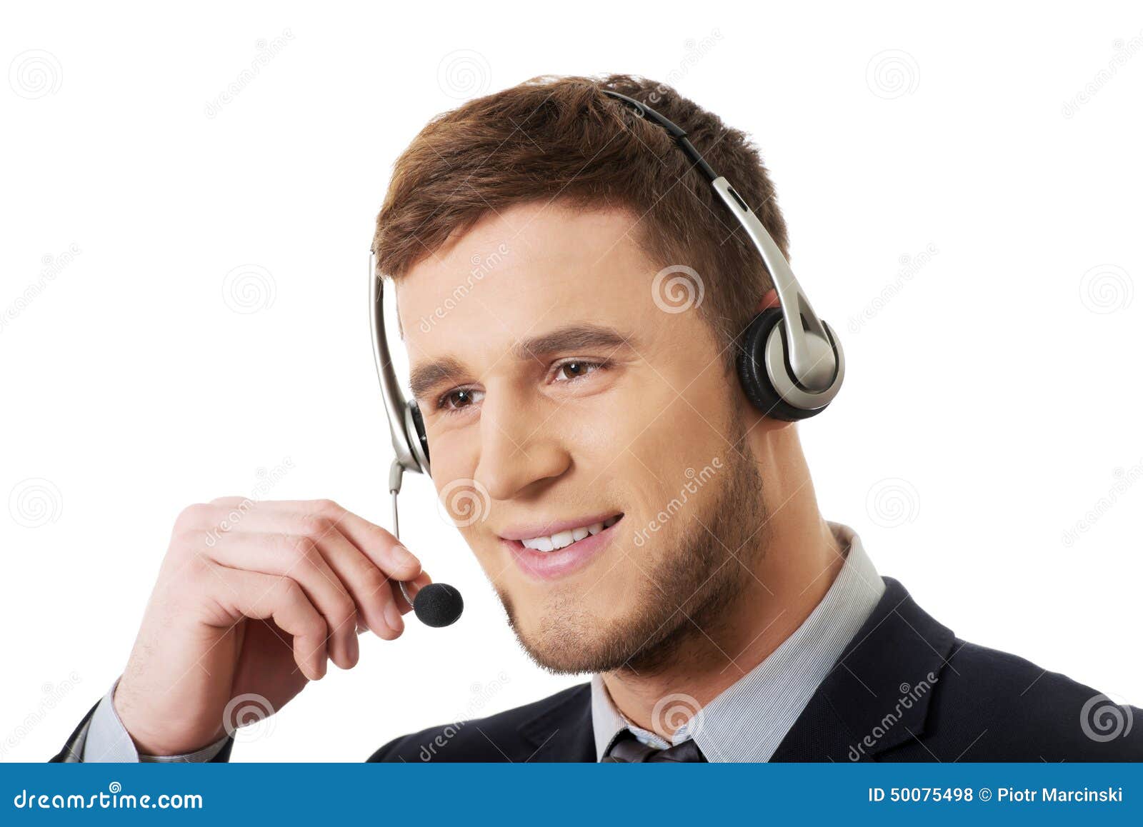 Happy Smiling Customer Support Phone Operator. Stock Photo - Image of ...