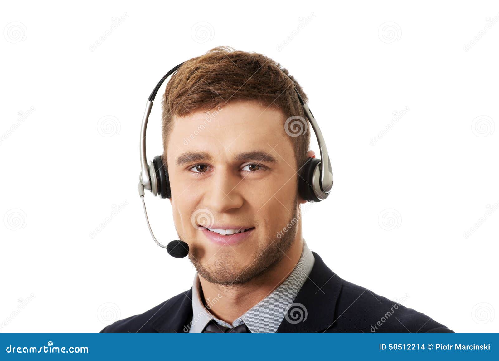Happy Smiling Customer Support Phone Operator. Stock Photo - Image of ...