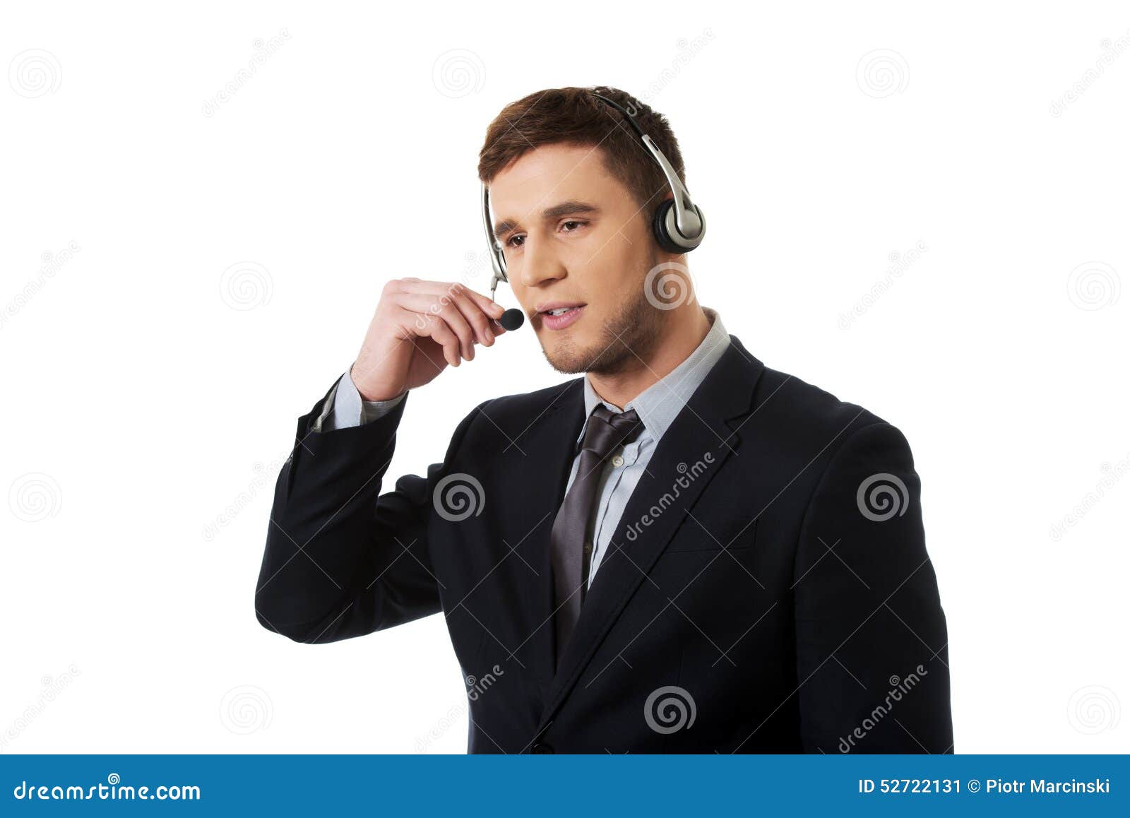 Happy Smiling Customer Support Phone Operator. Stock Image - Image of ...
