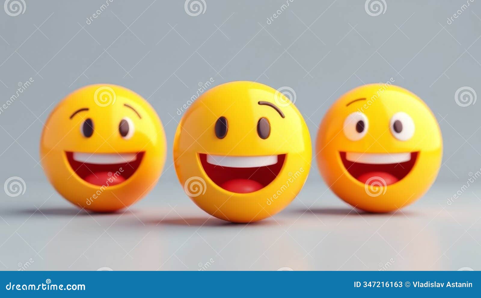 Happy Smiling 3d Emoji Light Background Stock Illustration ...