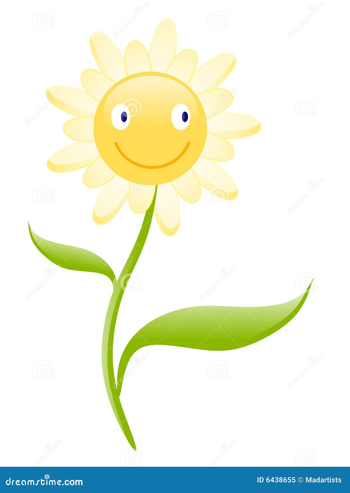 Happy Smiling Daisy Flower stock illustration. Illustration of flower ...