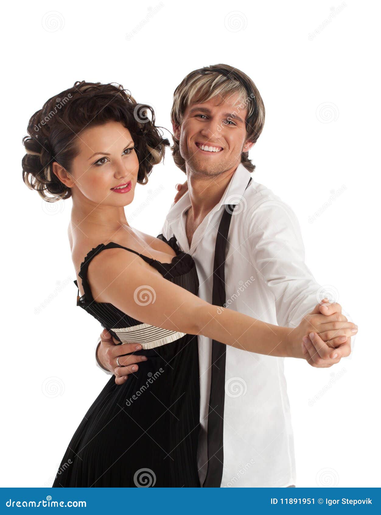 Happy Smiling Dancing Couple Stock Image - Image of female, beauty ...