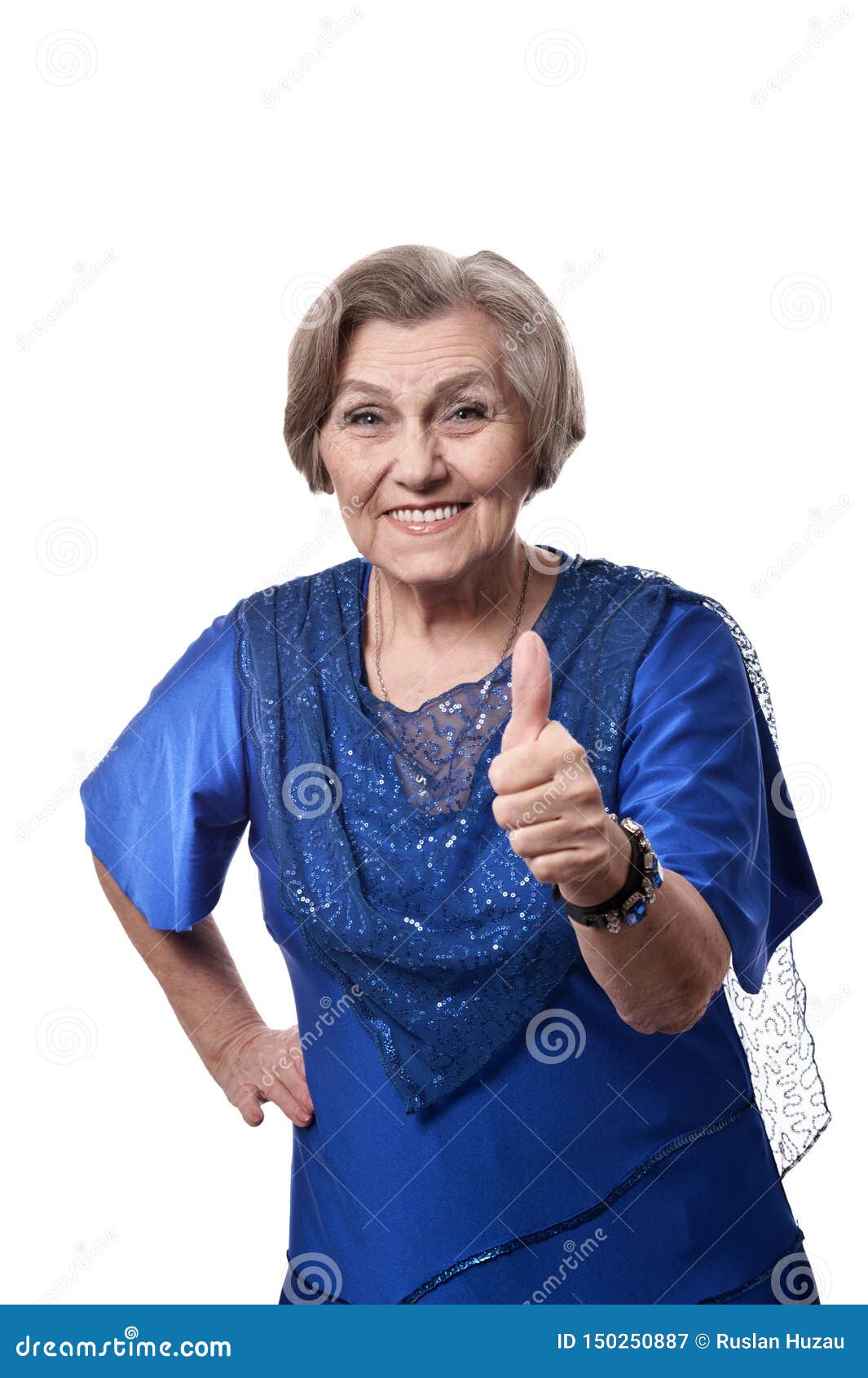 Happy Smiling Elder Woman In Elegant Dress Showing Thumb Up Isolated On ... Happy Smiling Elder Woman In Elegant Dress Showing Thumb Up Isolated On ...