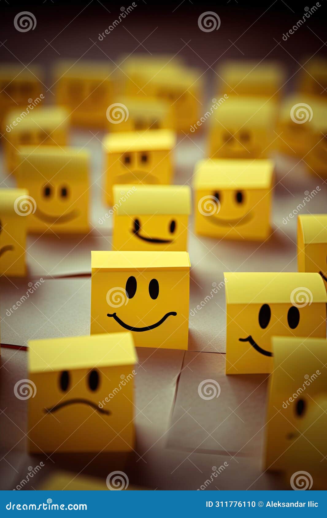 Happy Smiling Face Drawn on Memo Paper. Ai Generative Stock Photo ...