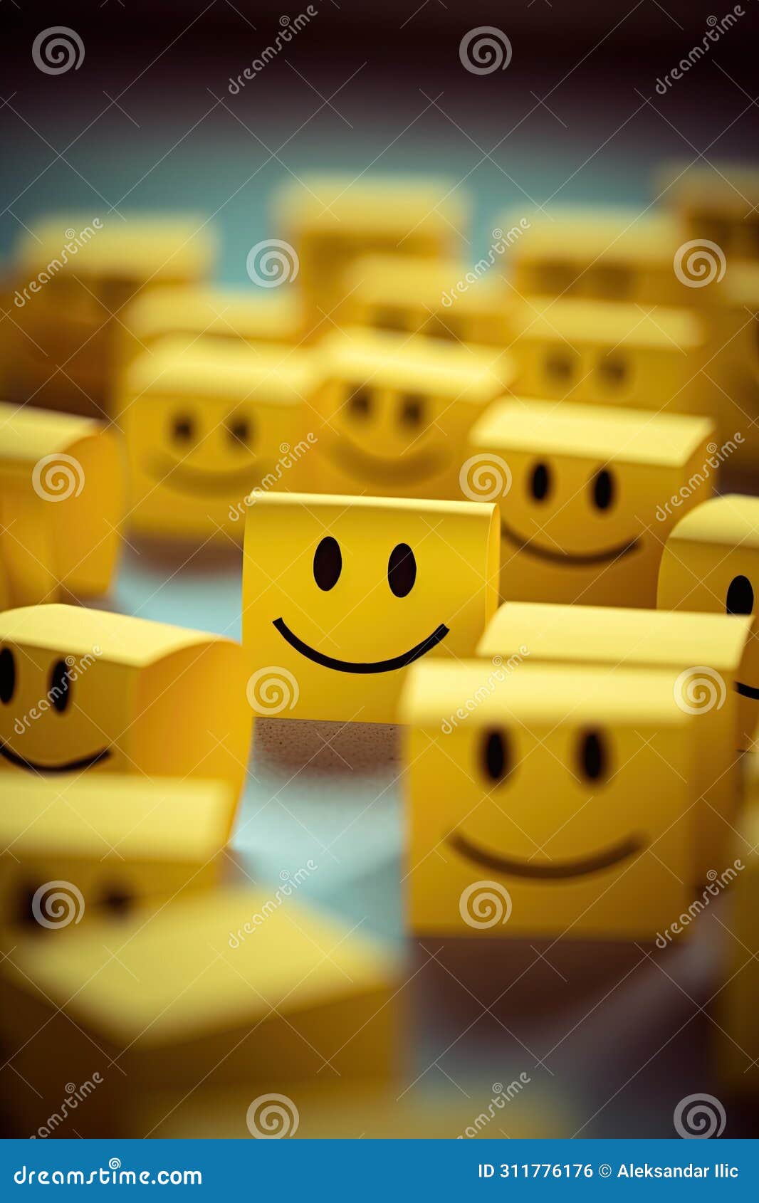 Happy Smiling Face Drawn on Memo Paper. Ai Generative Stock Photo ...