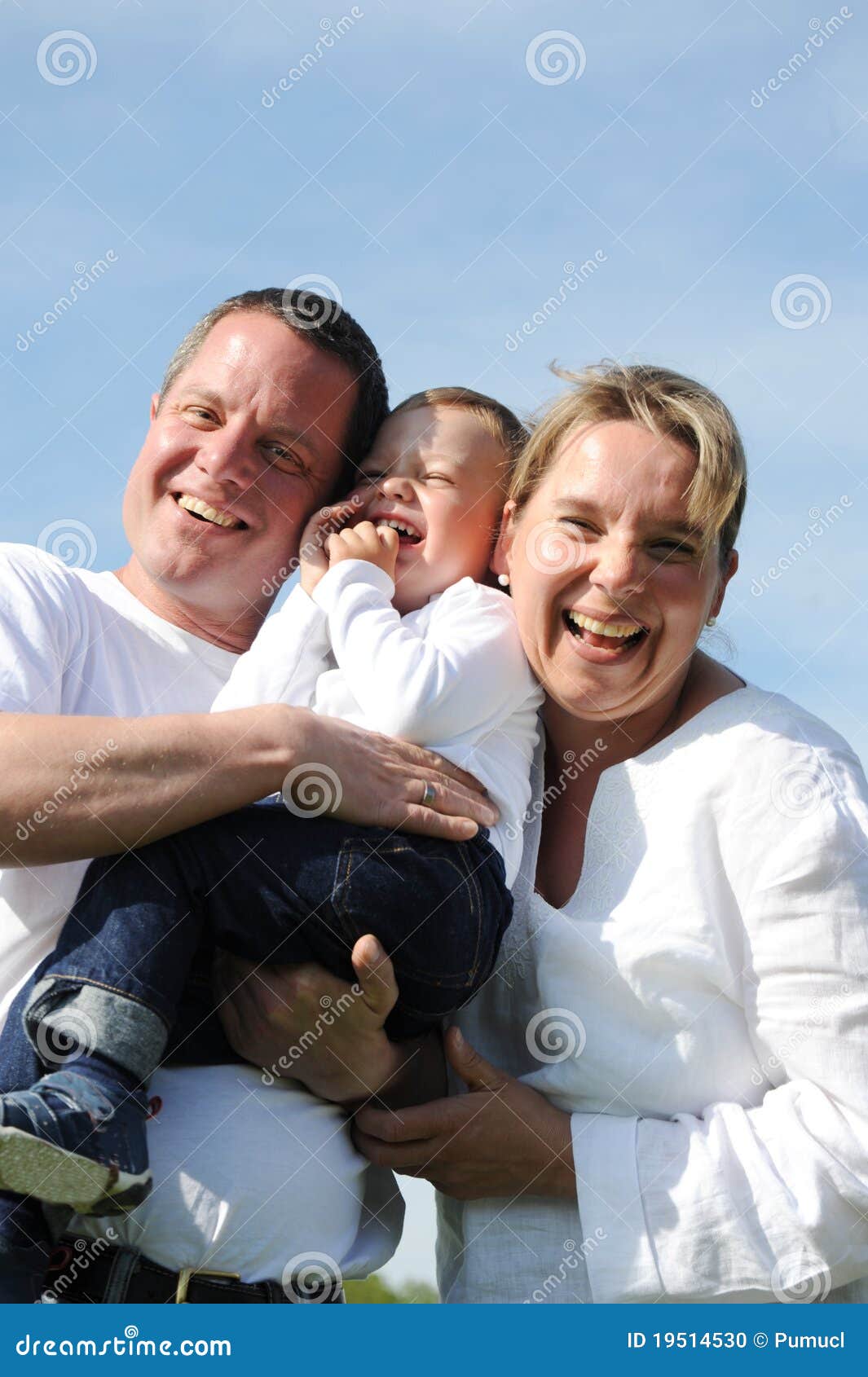 Happy smiling family stock photo. Image of hold, woman - 19514530