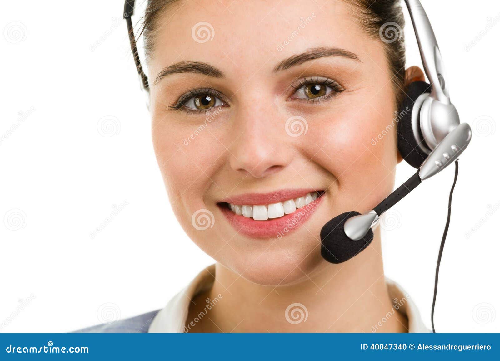 Happy Smiling Female Support Phone Operator Stock Photo - Image of ...