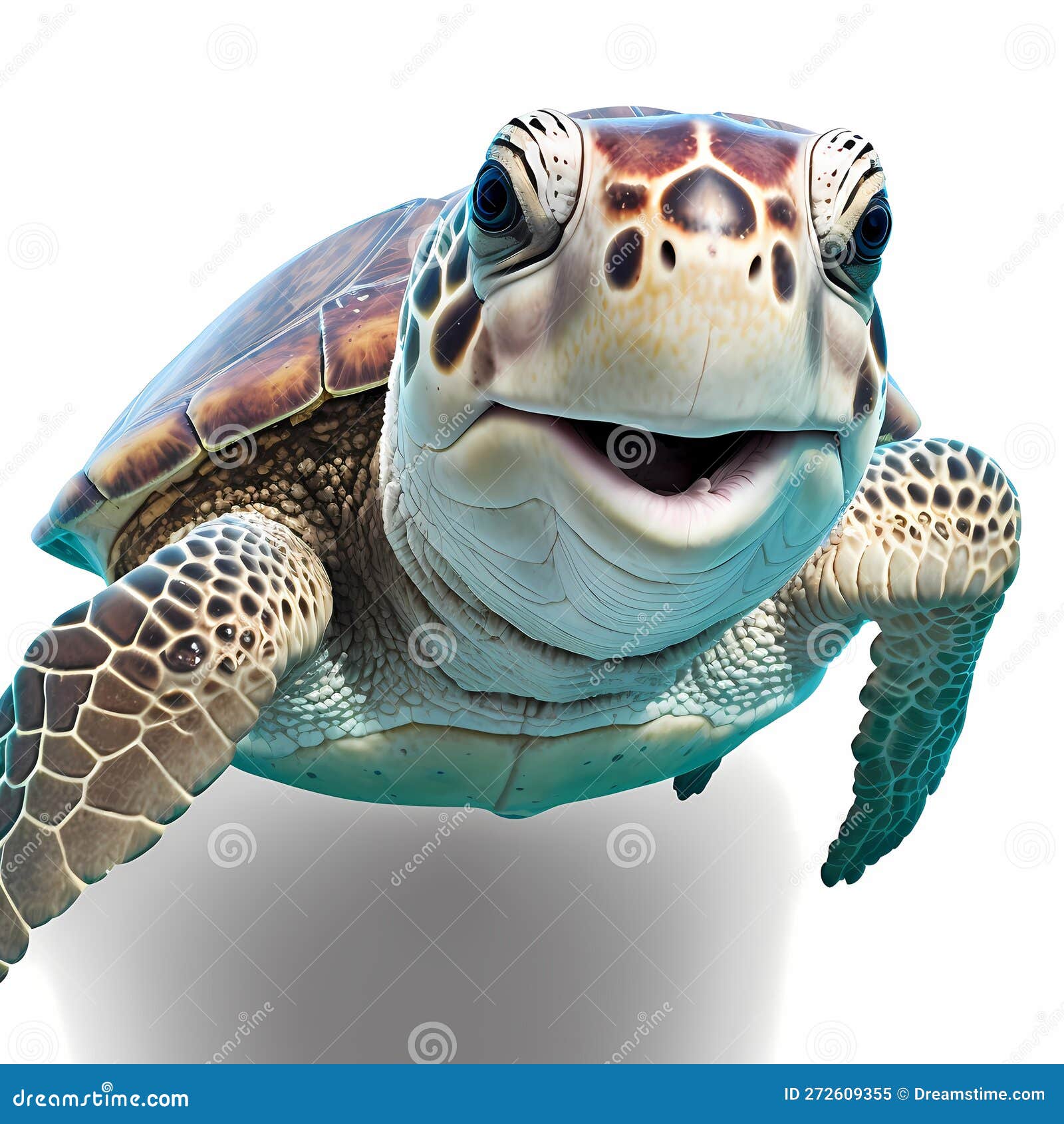 Happy Funny Turtle. Generative AI Stock Illustration - Illustration of ...