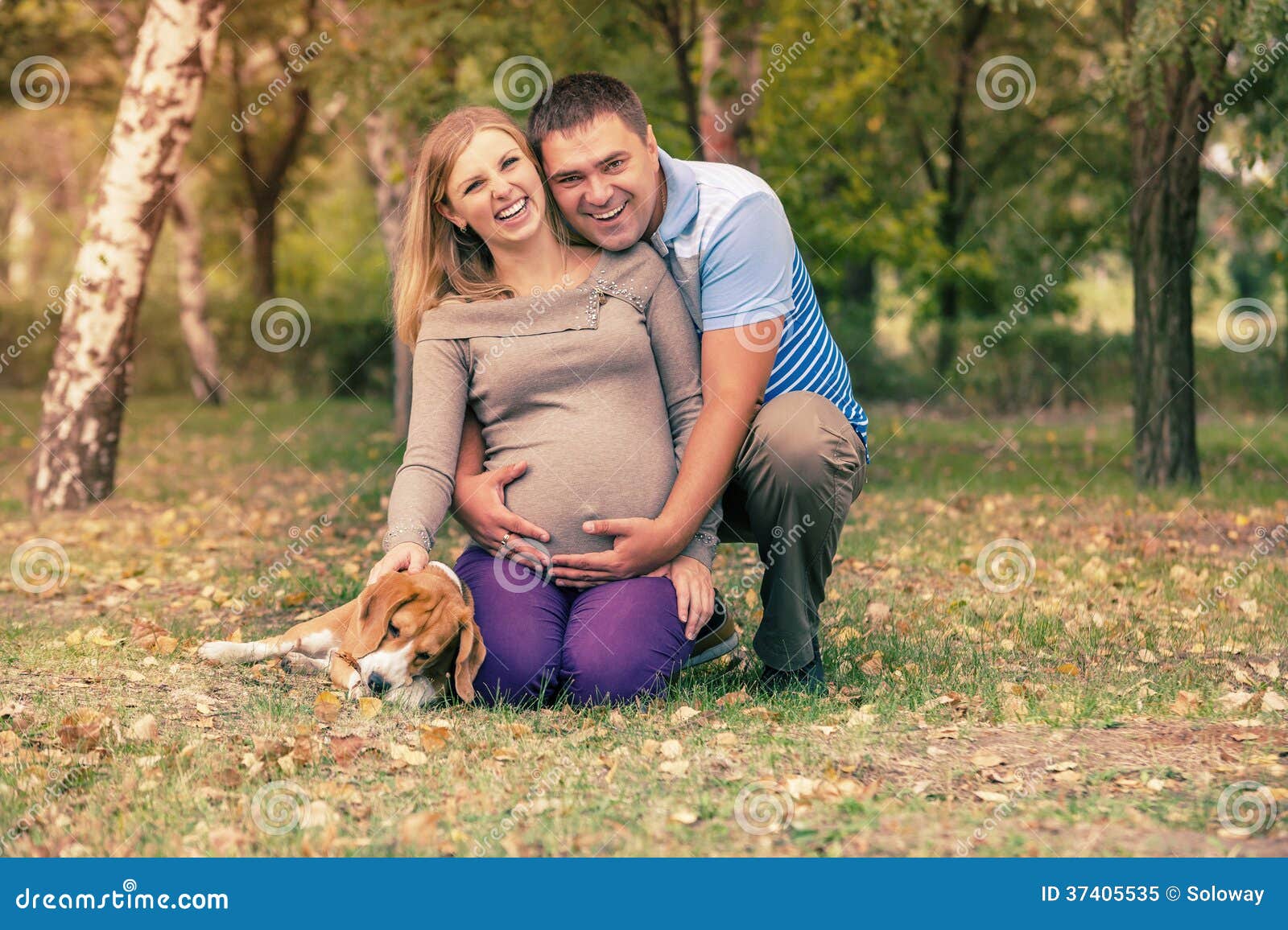 Happy Smiling Future Parents on the Walk Stock Image - Image of ...