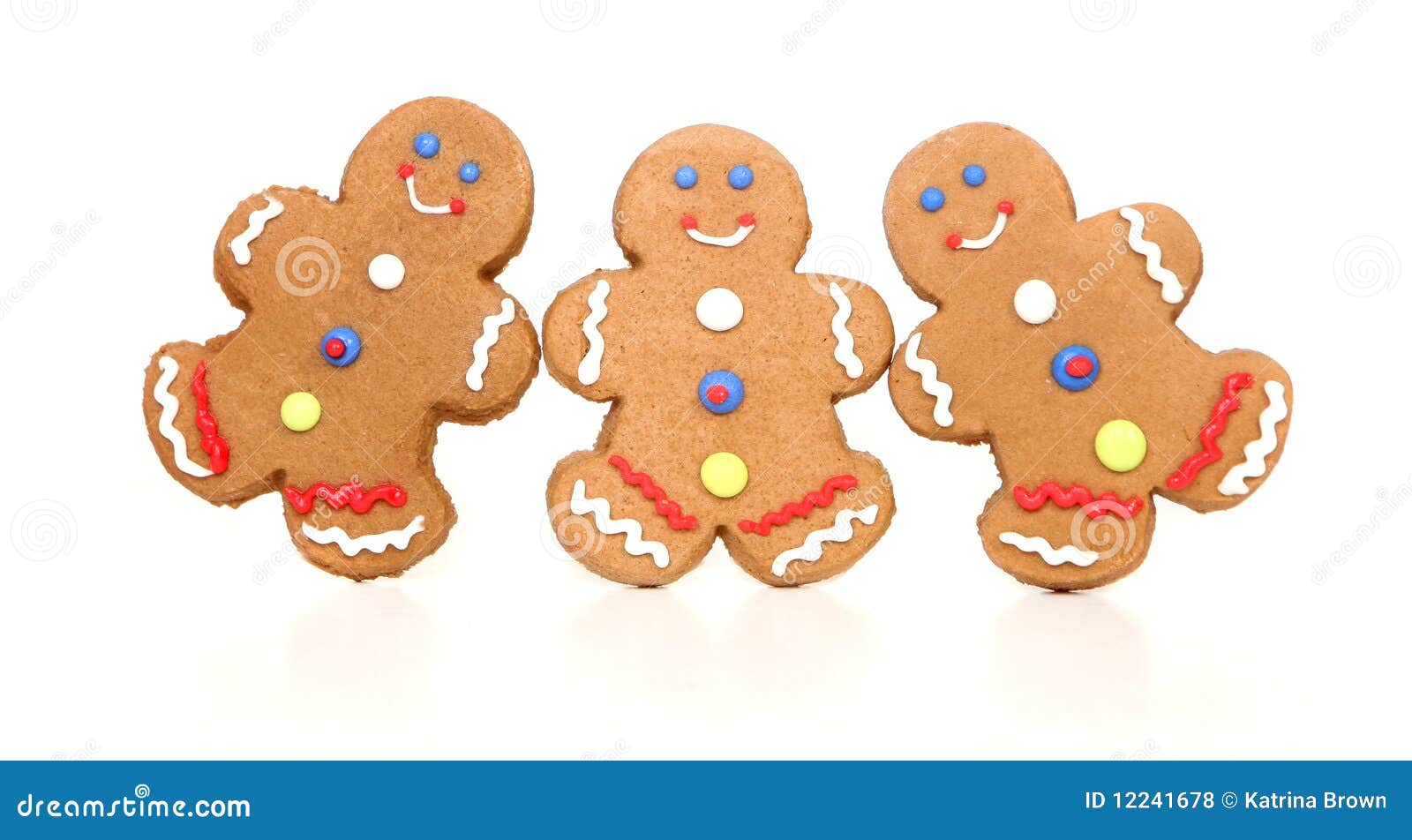 Happy Smiling Gingerbread Figures on White Stock Photo - Image of ...