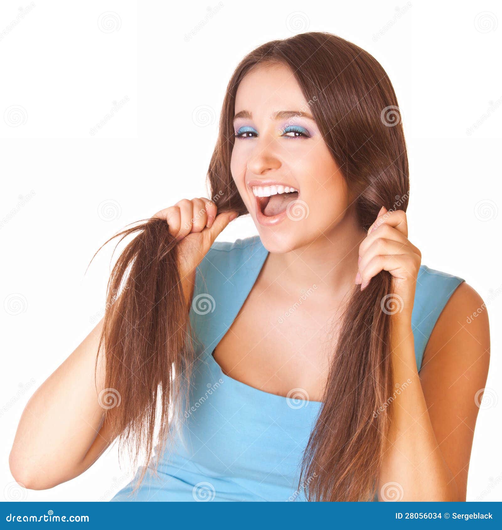 Happy smiling girl stock photo. Image of mouth, beauty - 28056034