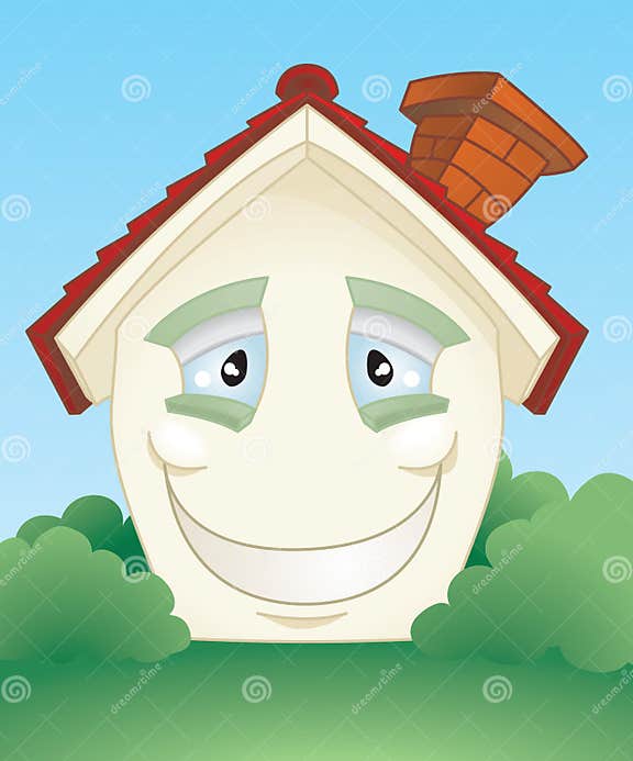 Happy Smiling House Character Stock Vector - Illustration of house ...