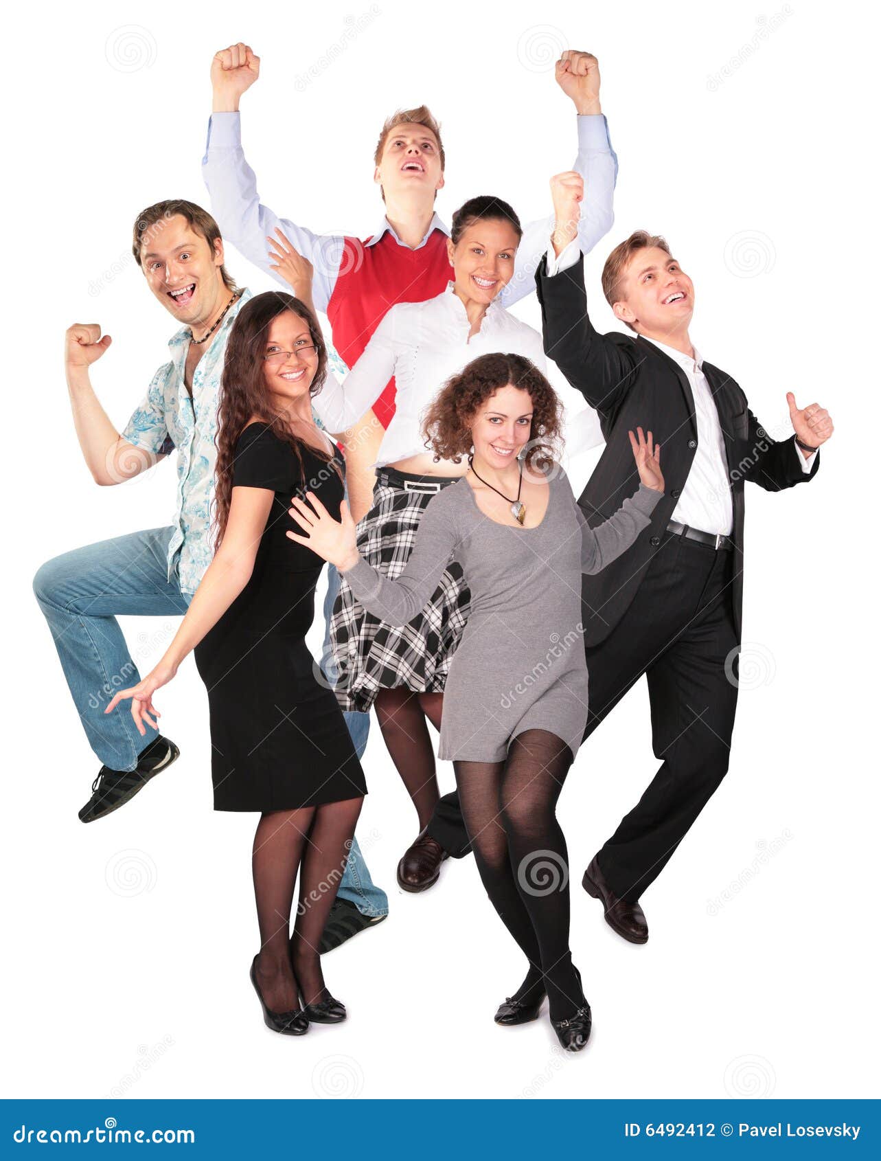 Happy Smiling Jumping Group Stock Photo - Image of person, girl: 6492412