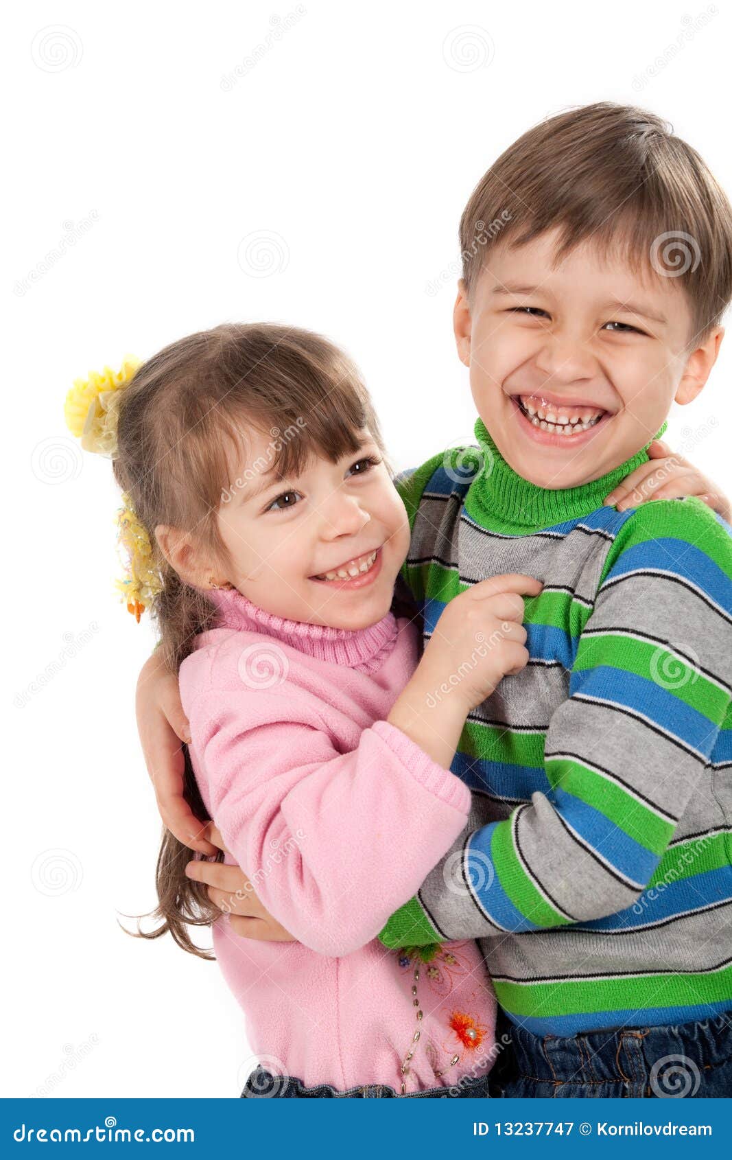 Happy smiling kids hugging stock image. Image of valentine - 13237747