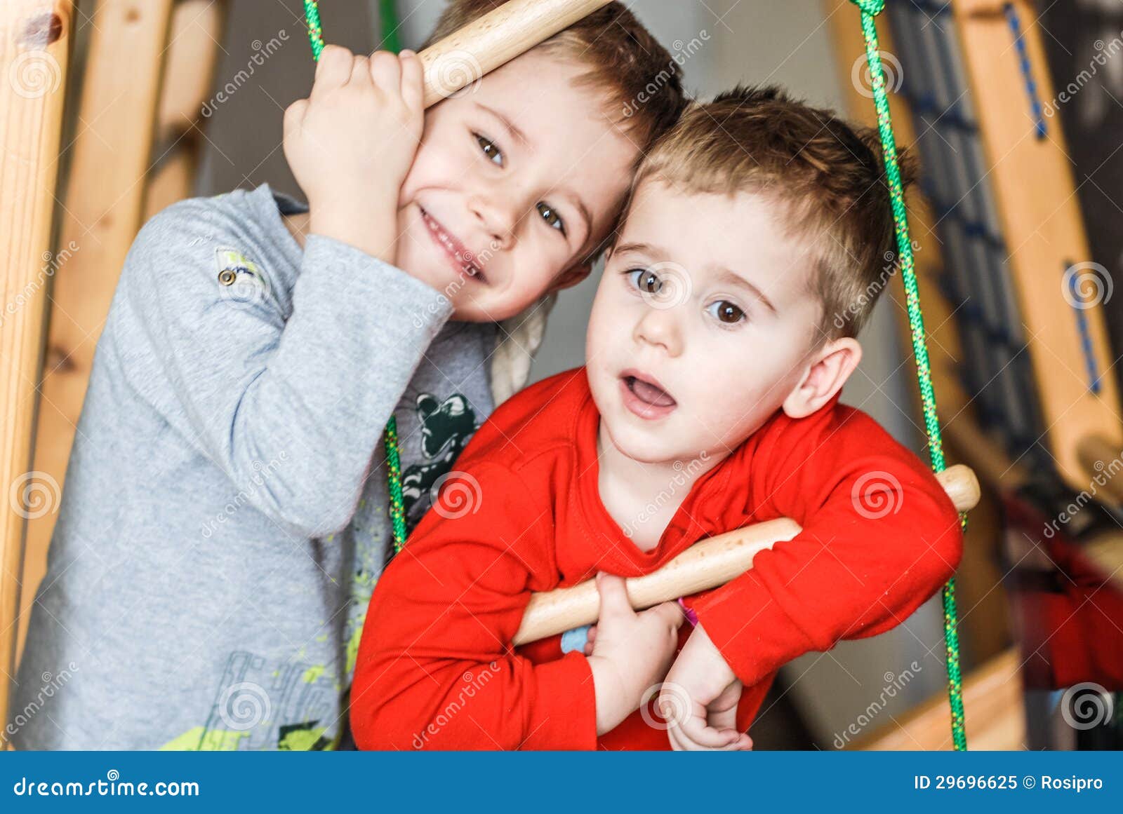 Happy Smiling Kids Two Boys Looking at Camera Stock Image - Image of ...
