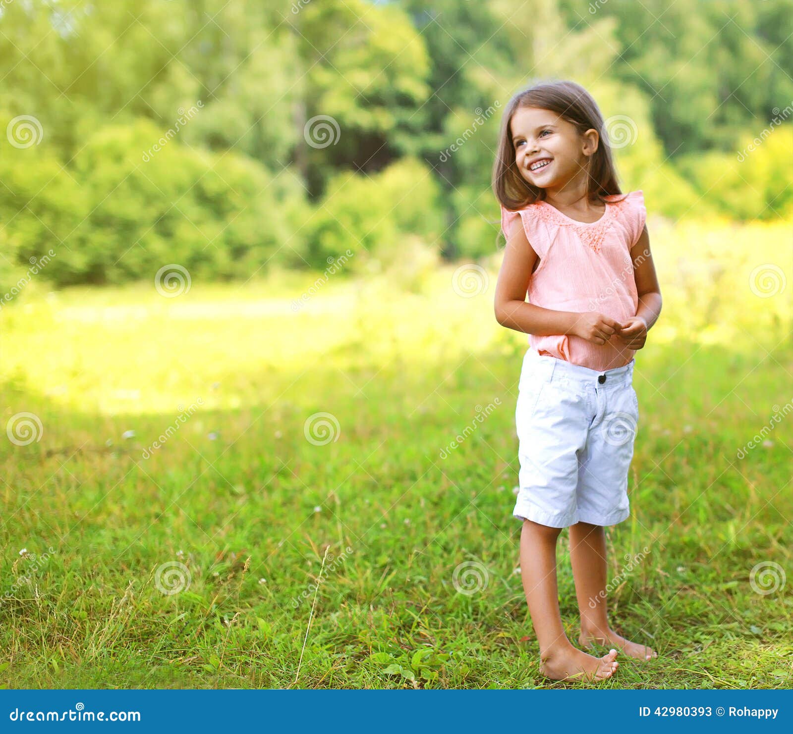 Happy Smiling Little Girl Enjoying Stock Image - Image of nature ... Happy Smiling Little Girl Enjoying Stock Image - Image of nature ...