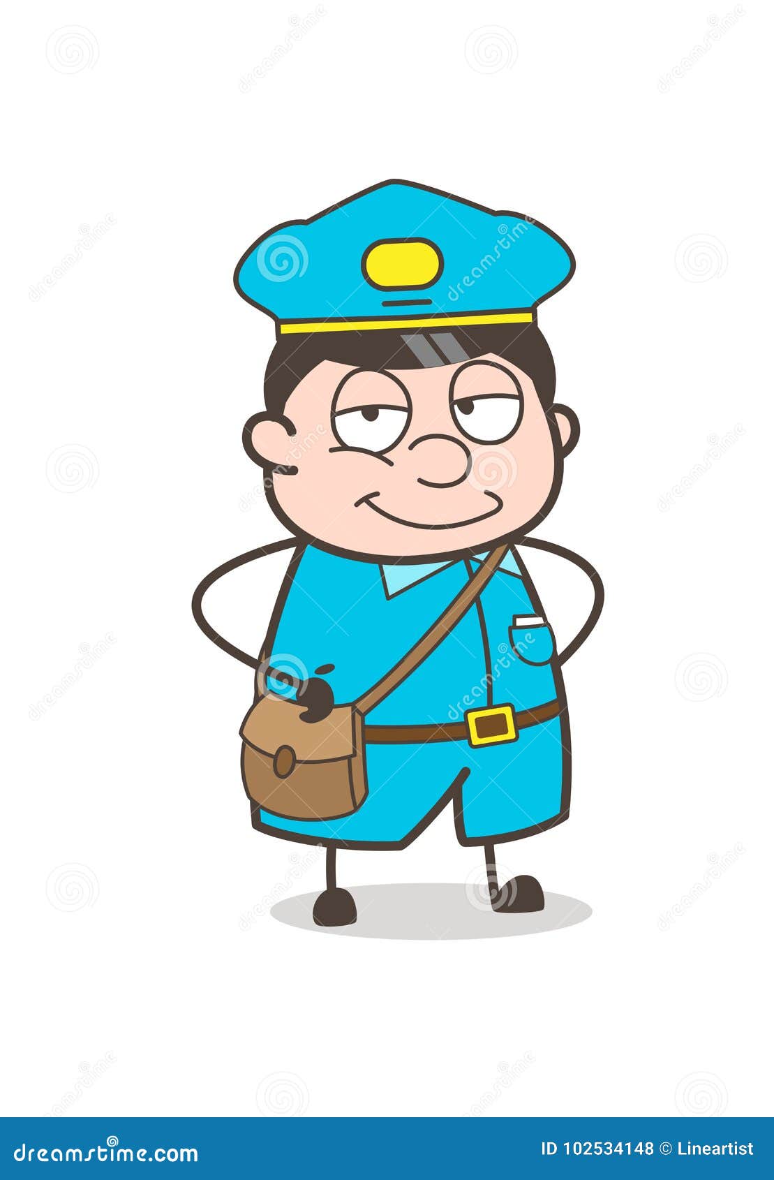 Happy Smiling Mailman Face Vector Illustration Stock Illustration ...
