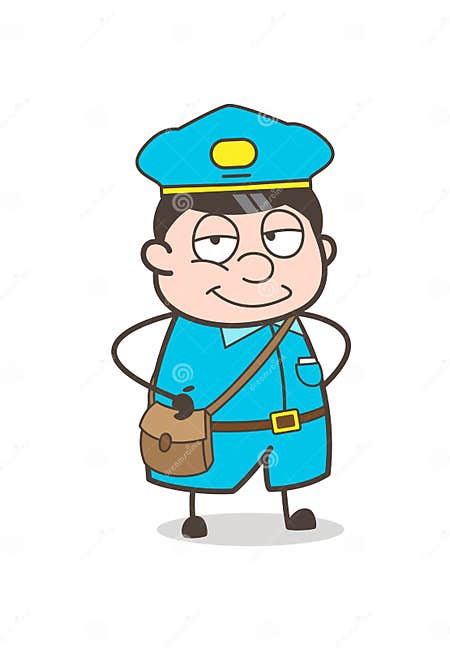 Happy Smiling Mailman Face Vector Illustration Stock Illustration ...