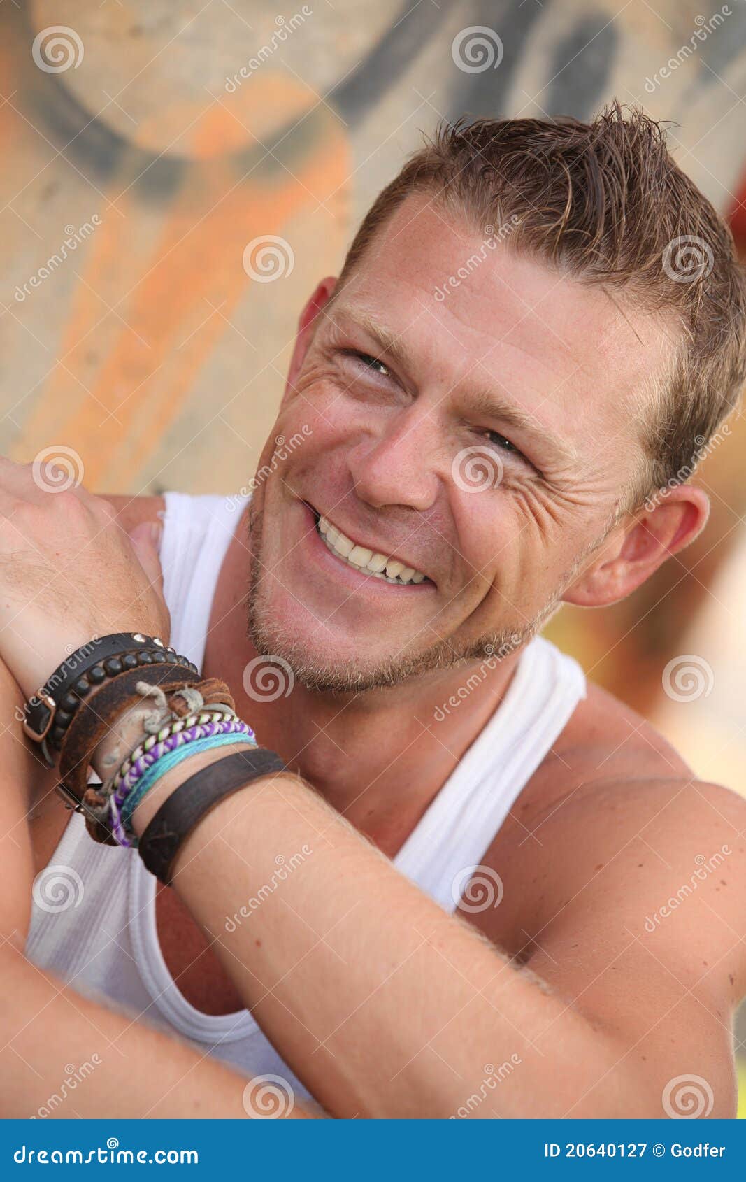 Happy smiling man stock image. Image of alone, blonde - 20640127