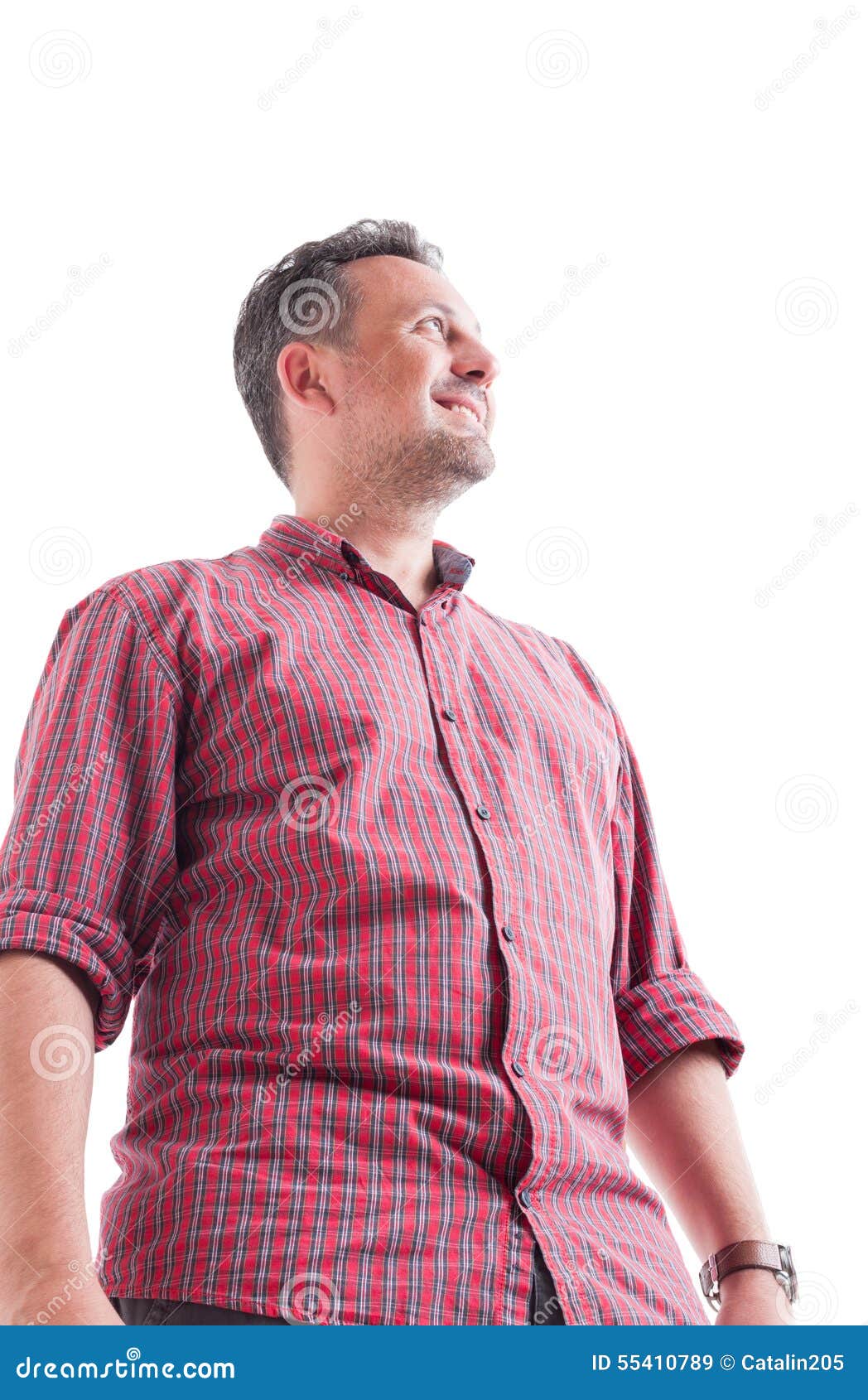Happy Smiling Man Looking Up Stock Image - Image of conceptual, posing ...