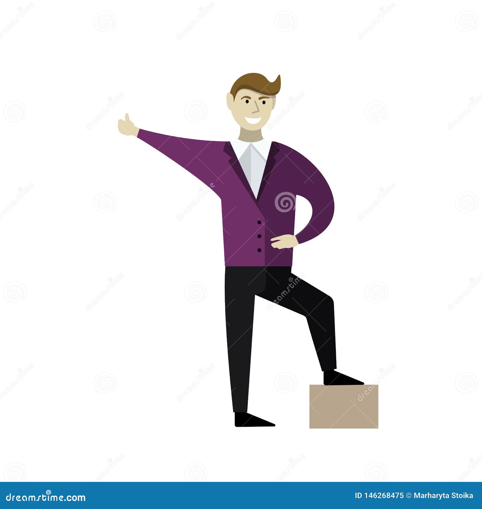 Happy smiling man. stock vector. Illustration of flat - 146268475