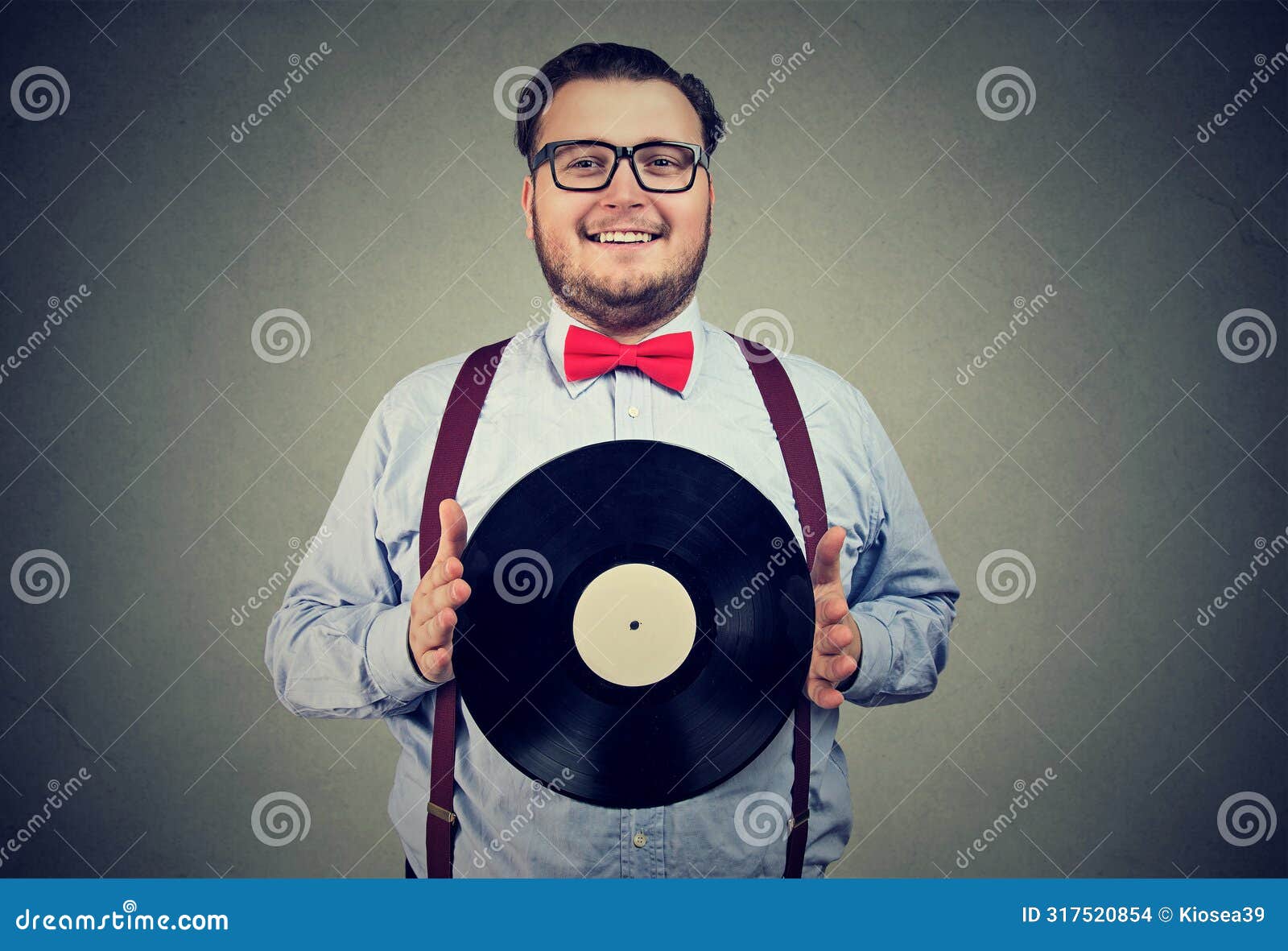 Happy Smiling Man with a Vinyl Record Stock Photo - Image of casual ...