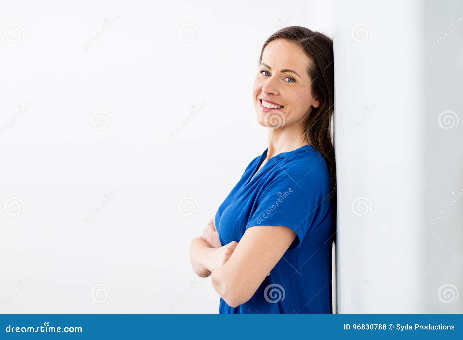 Happy Smiling Middle Aged Woman Stock Photo - Image of woman, nice ...