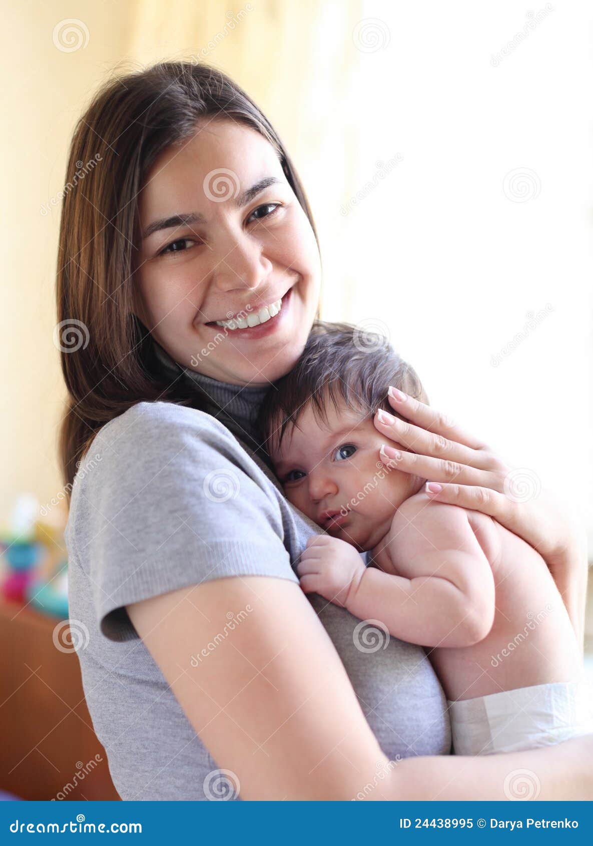 Happy Smiling Mother with Baby Stock Image - Image of infant, happiness ...
