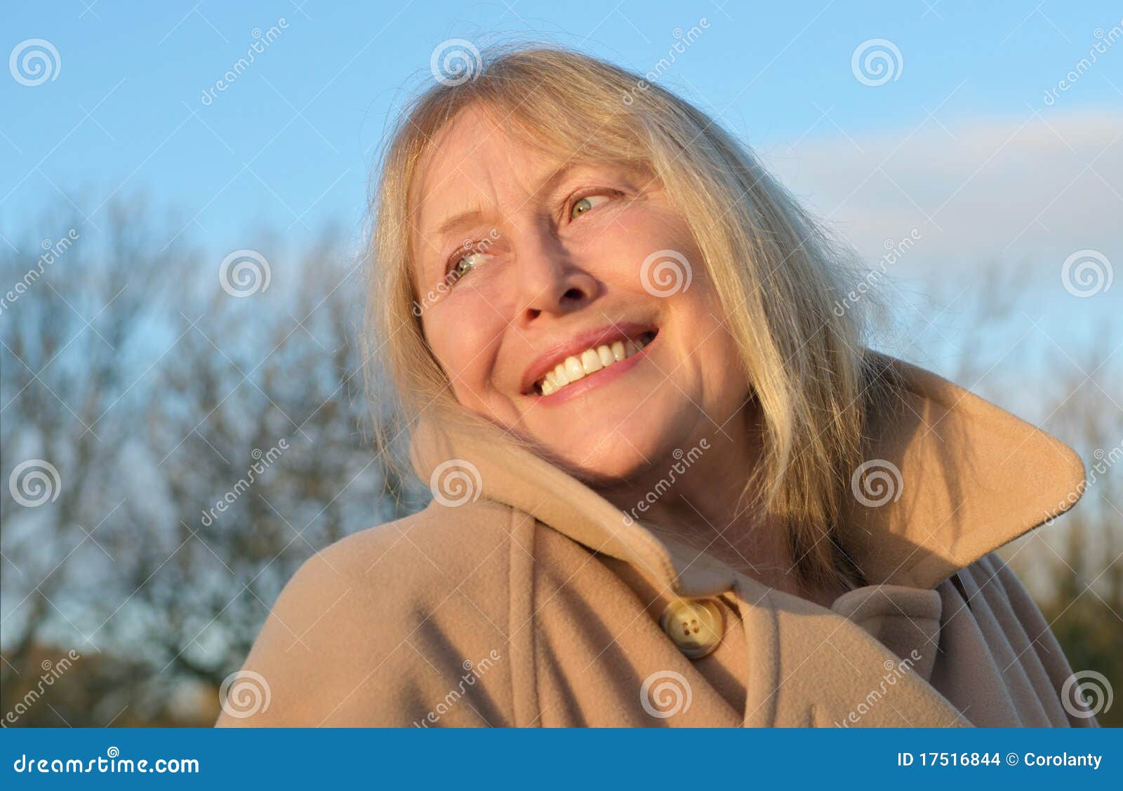 A happy smiling older lady stock photo. Image of mature - 17516844