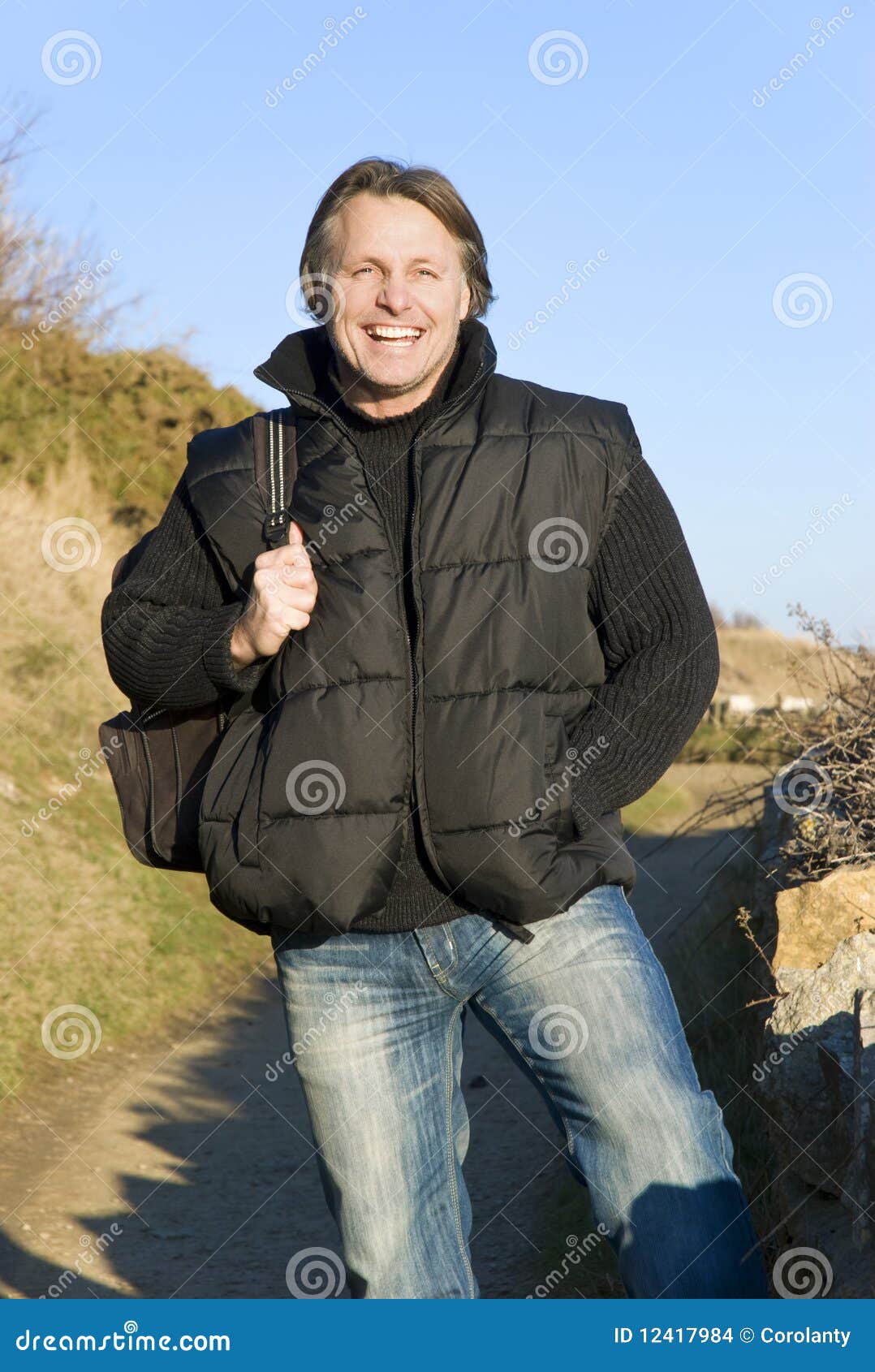 Happy smiling outdoor man stock photo. Image of colour - 12417984