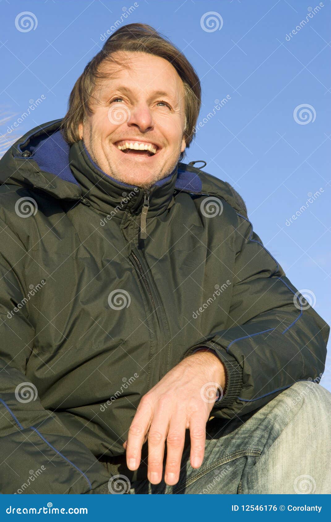 Happy smiling outdoor man stock photo. Image of mature - 12546176