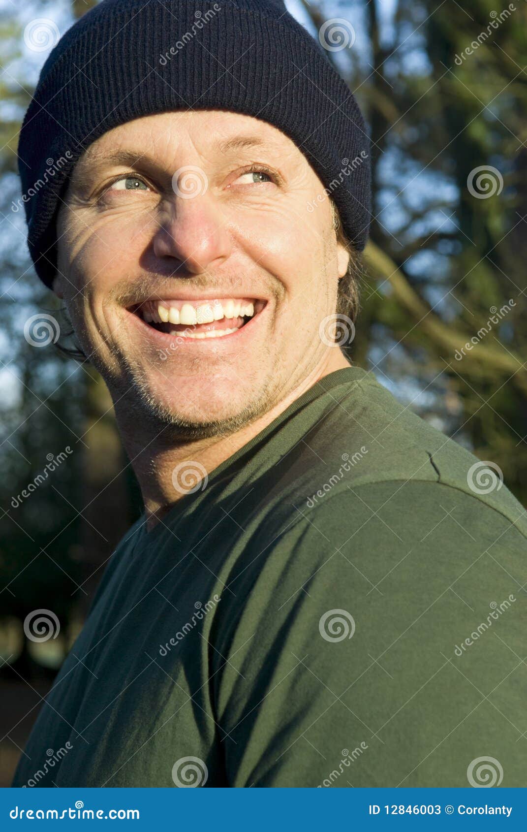 Happy smiling outdoor man stock image. Image of forties - 12846003