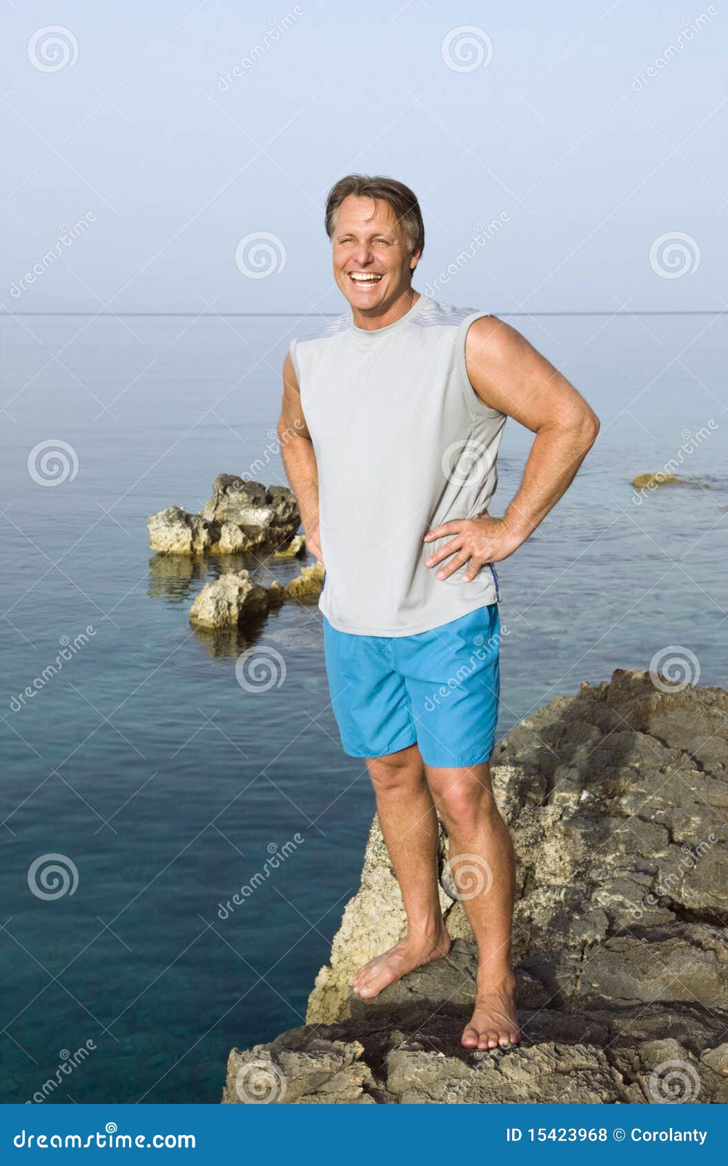 Happy smiling outdoor man stock photo. Image of rock - 15423968