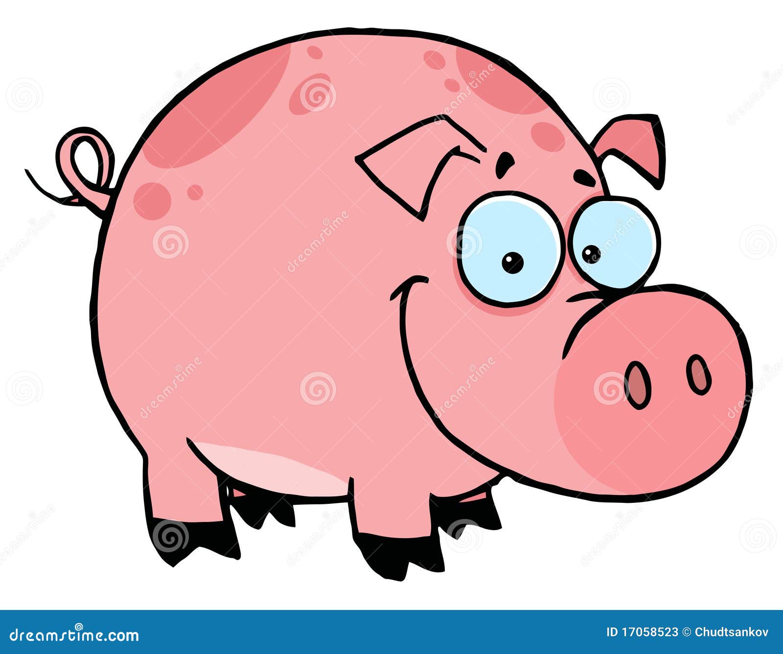 Happy Smiling Pink Pig Stock Photos - Image: 17058523