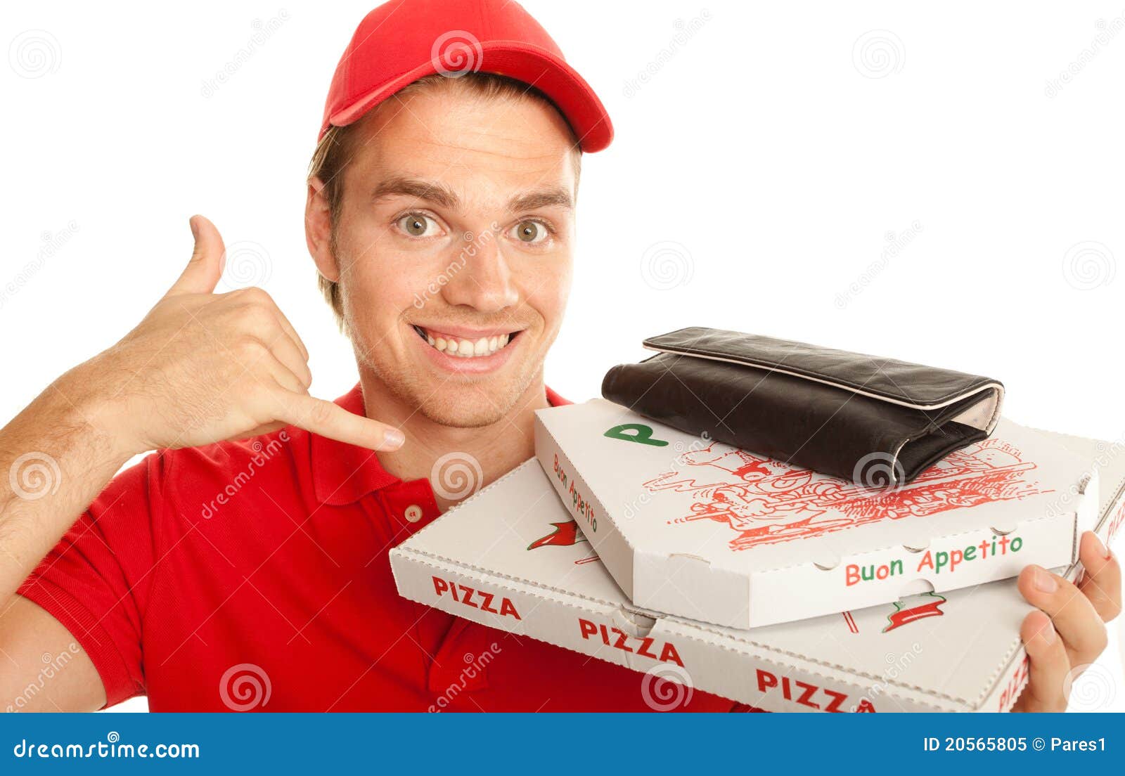 Happy smiling pizzaservice stock image. Image of attractive - 20565805